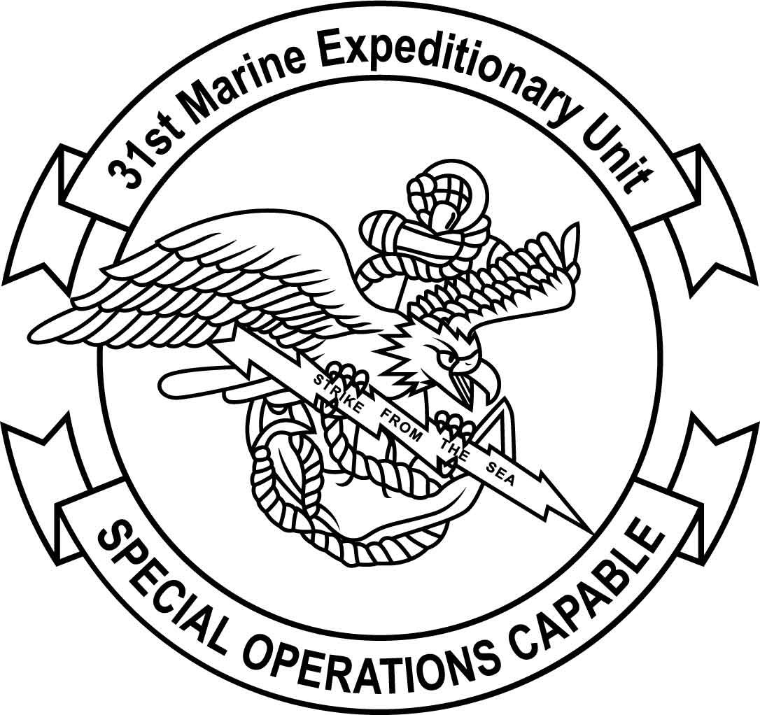 31st marine expeditionary unit badge vector outline or line | Inspire ...