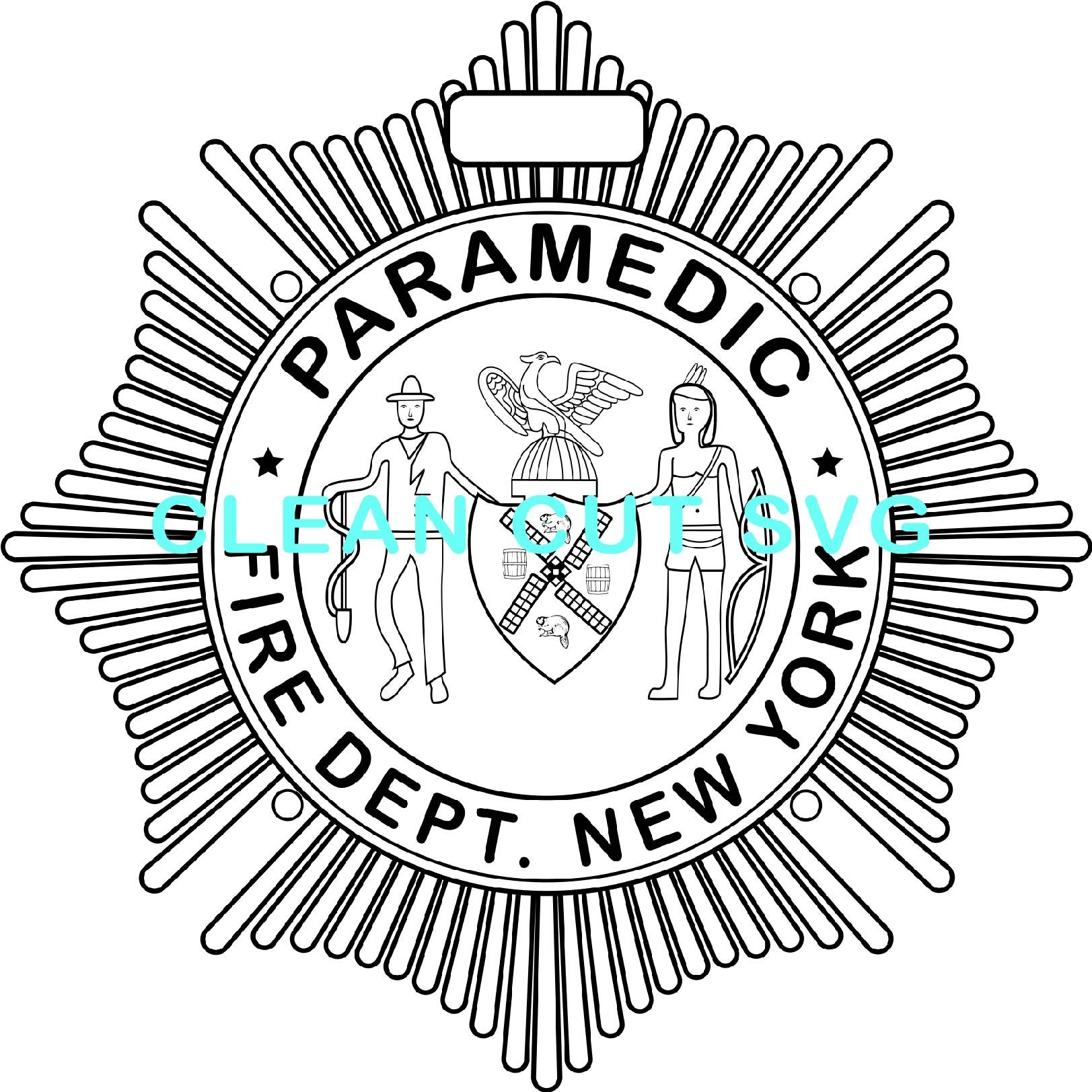 PARAMEDIC FIRE DEPT Badge NYFD VECTOR FILE vinyl cutting, di | Inspire ...
