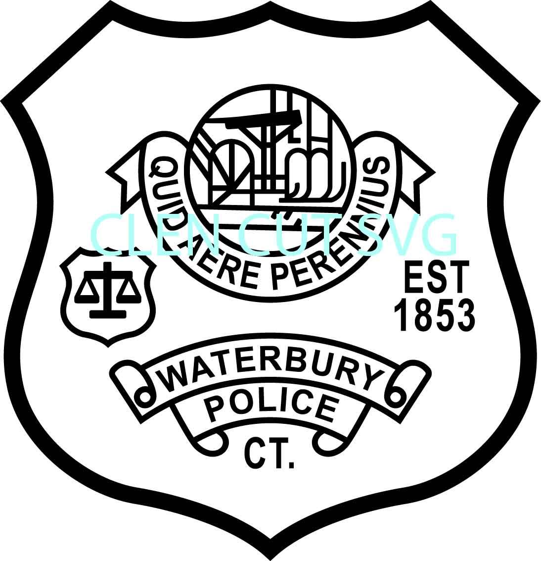 Waterbury Police Department patch vector file vinyl cutting, | Inspire ...
