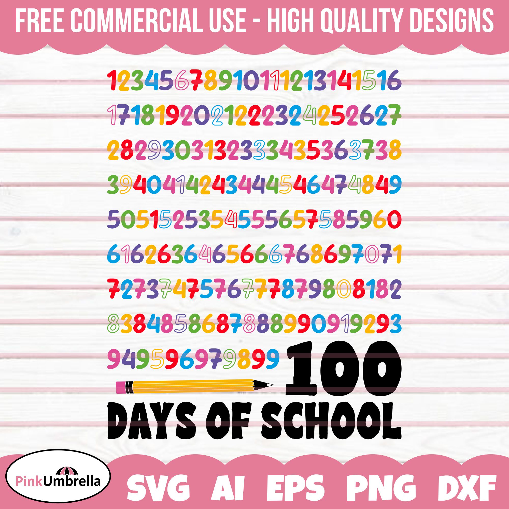 100 Days of School svg, 100 Math Numbers svg, 100th Day svg, - Inspire ...