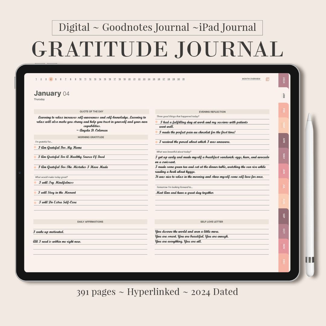 Gratitude Journal, 2024 Digital dated reflection gratitude p | Inspire ...