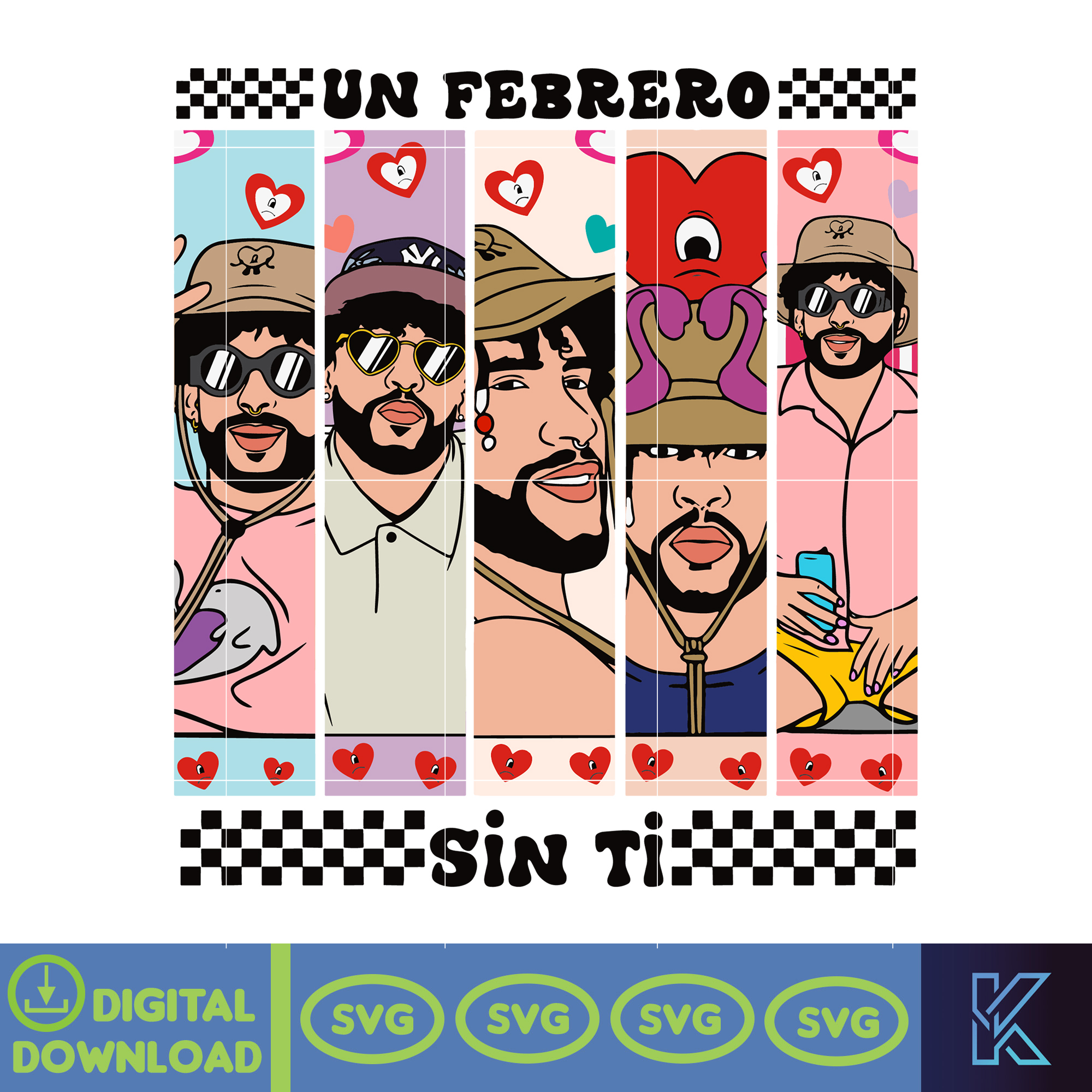 Bad Bunny Valentines Day Svg, Benito Svg, Un Valentina Sin T | Inspire ...