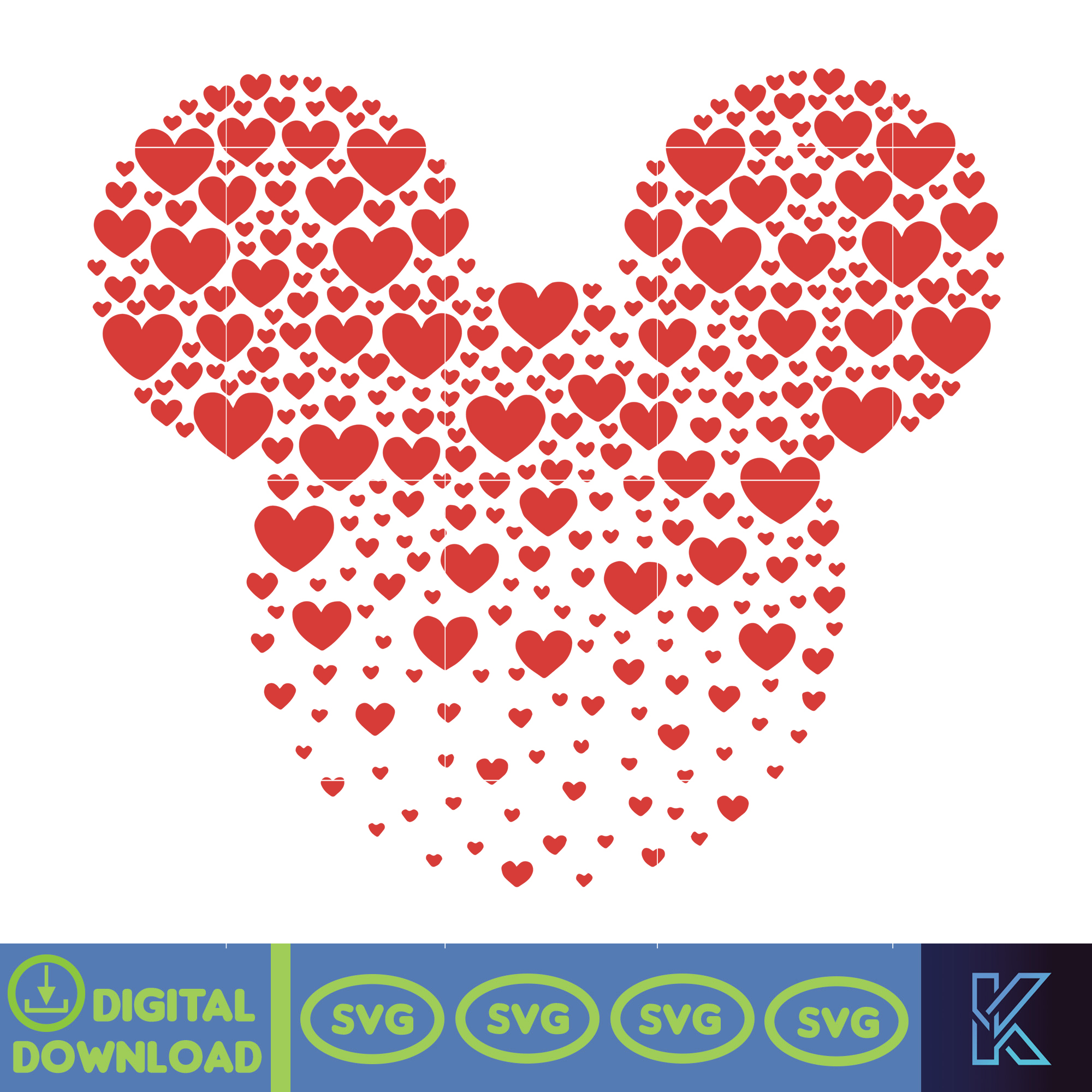Disney Valentines Day Mickey Head Svg, Mickey Head Valentine | Inspire ...