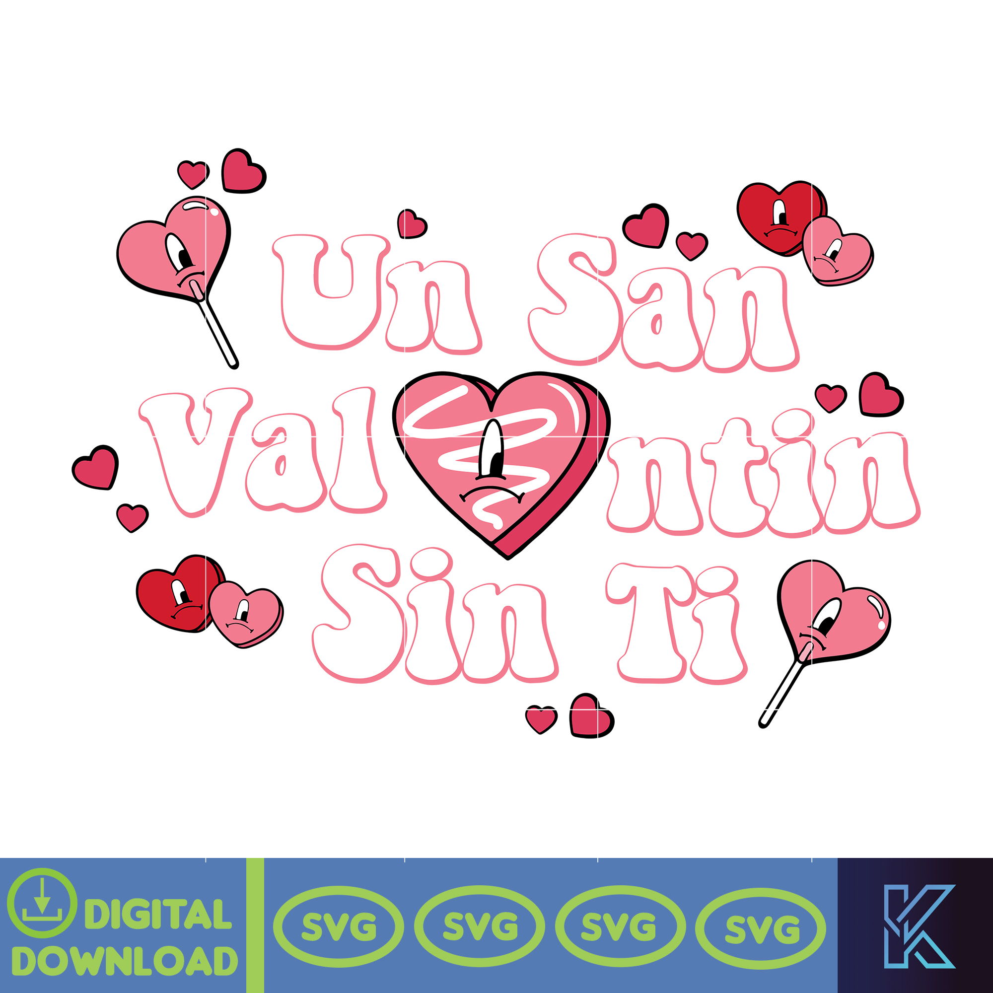 Bad Bunny Valentines Day Svg, Benito Svg, Un Valentina Sin T | Inspire ...
