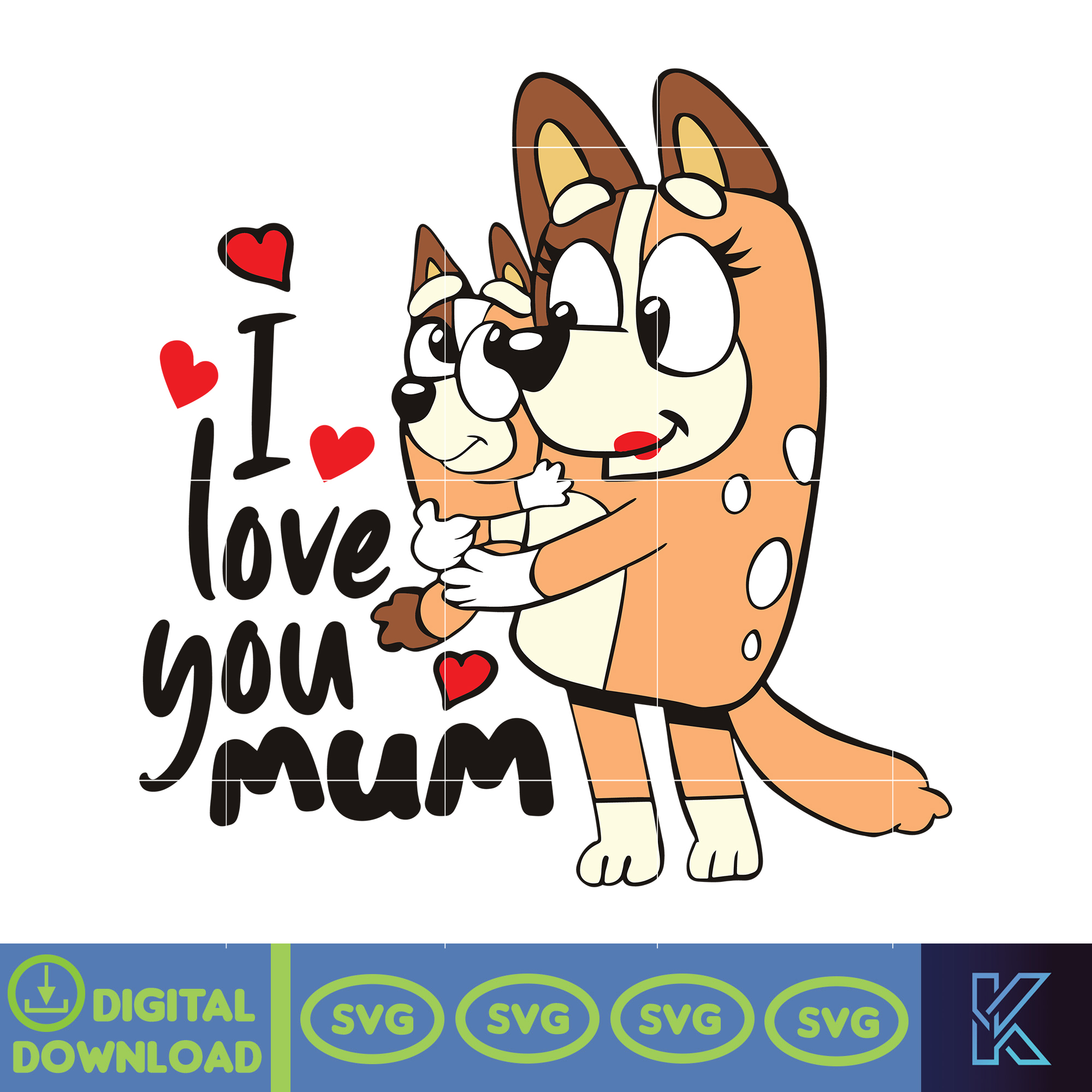 Large Bluey Props Svg, Birthday Party Cutouts Svg, Professio | Inspire Uplift