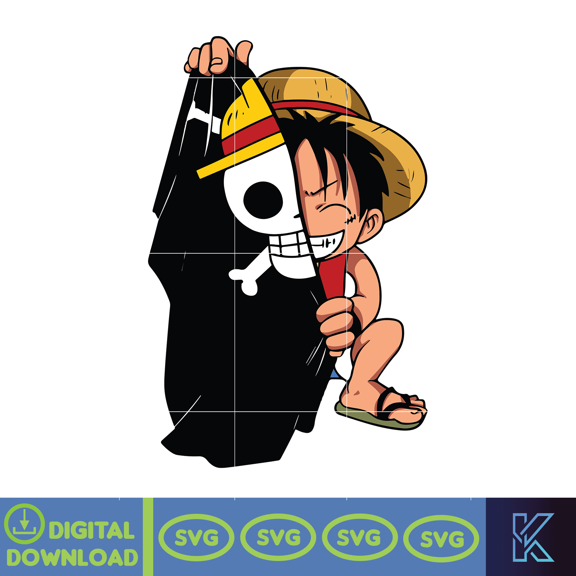Monkey D Luffy Flag One Piece Men's Svg, One Piece Svg, Anim | Inspire ...