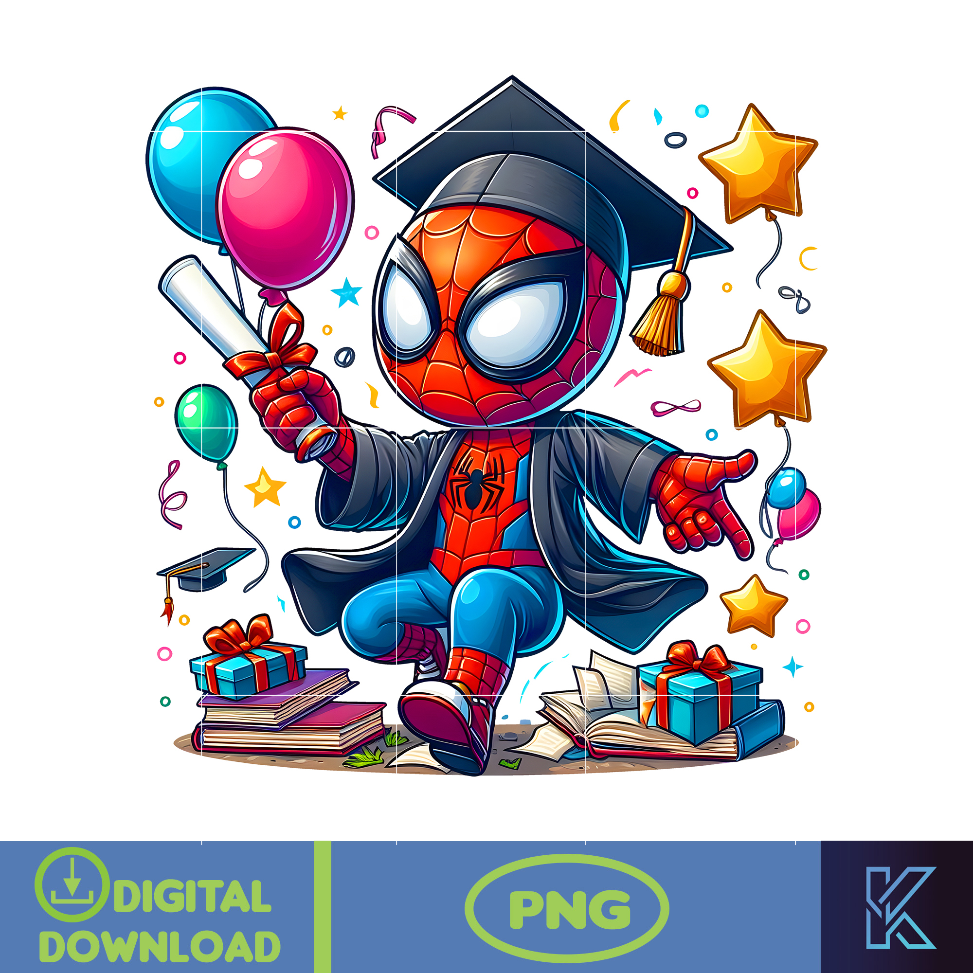 Cartoon Spider Man Graduation 2024 Png, Cartoon Graduate Png - Inspire ...