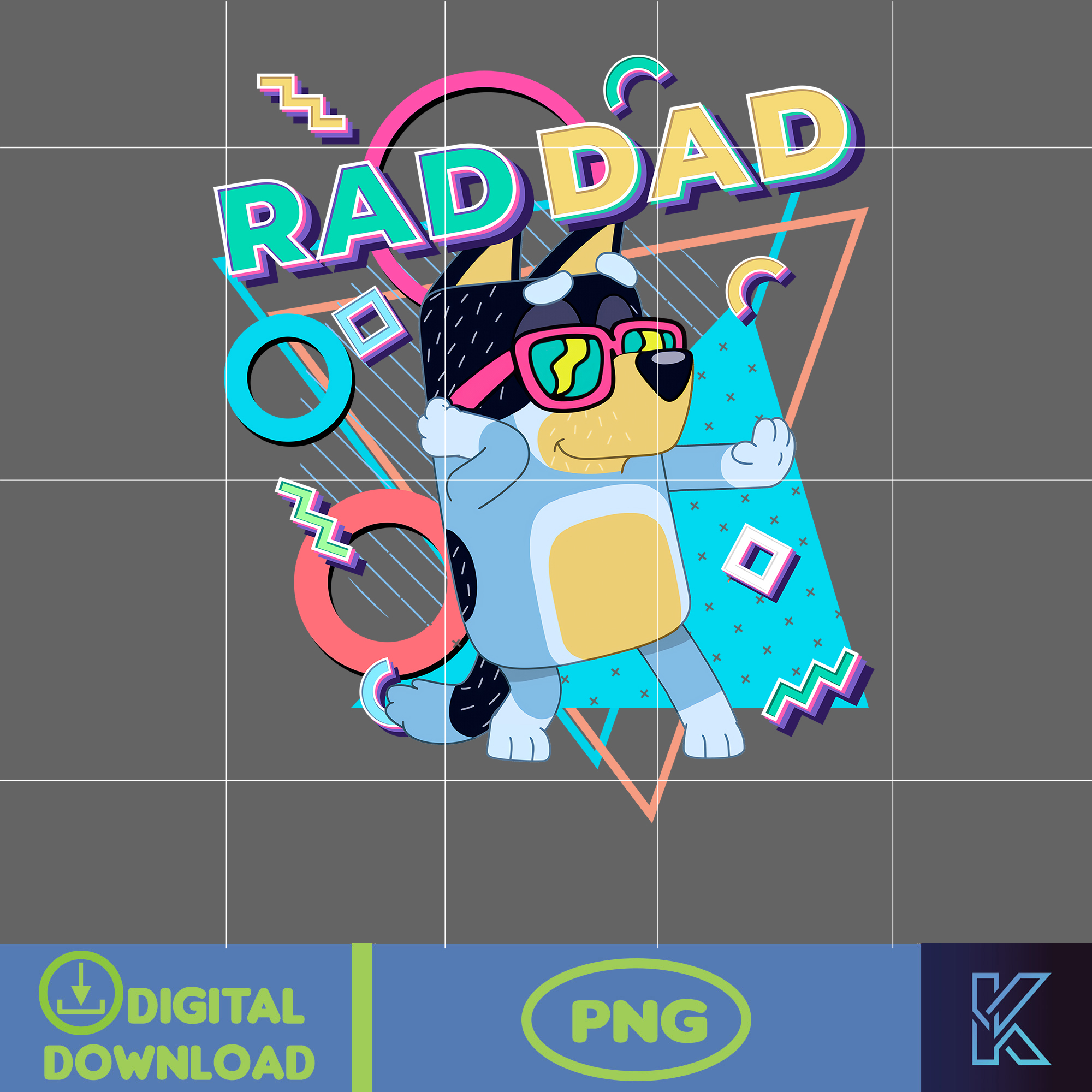 Bluey Rad Dad Png, Designs Cartoon Rad Dad Png, Father's Day | Inspire ...