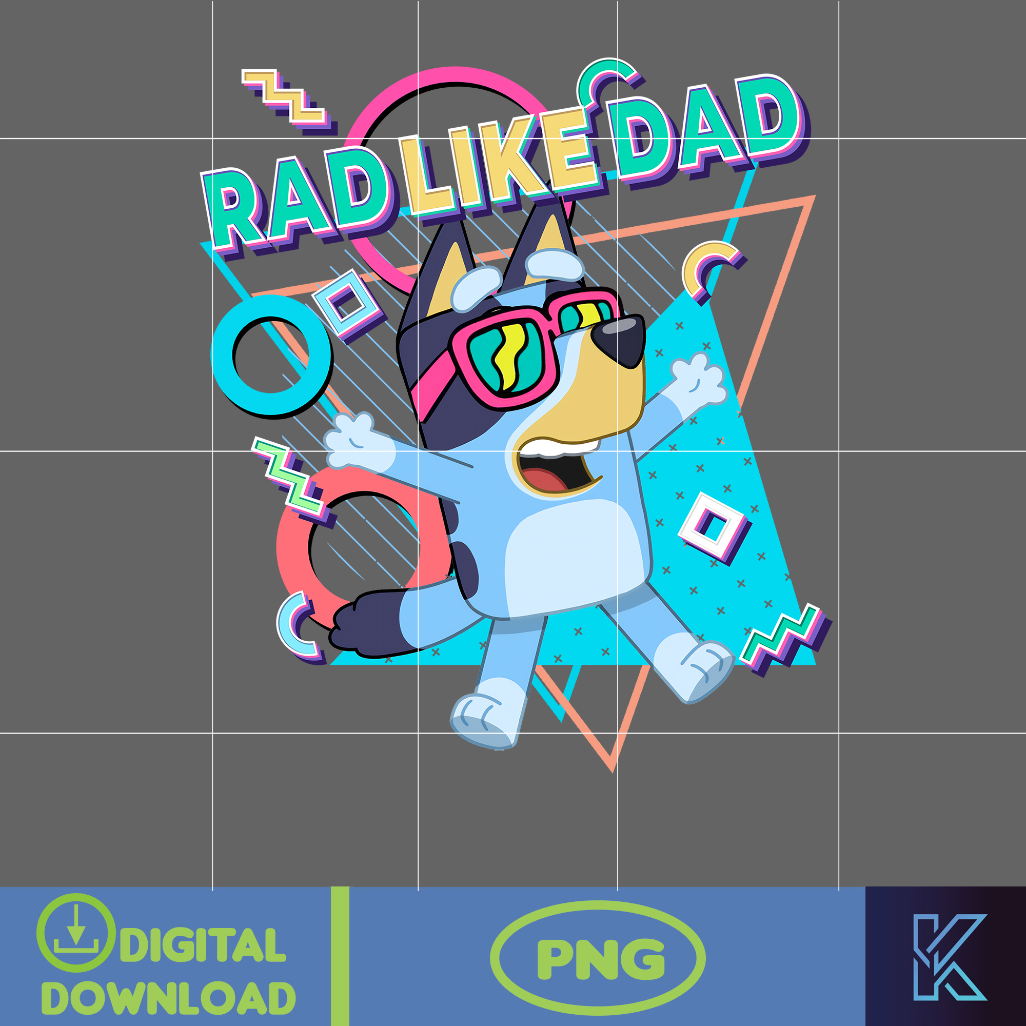 Rad Like Dad Bluey, Designs Cartoon Rad Dad Png, Father's Da | Inspire ...