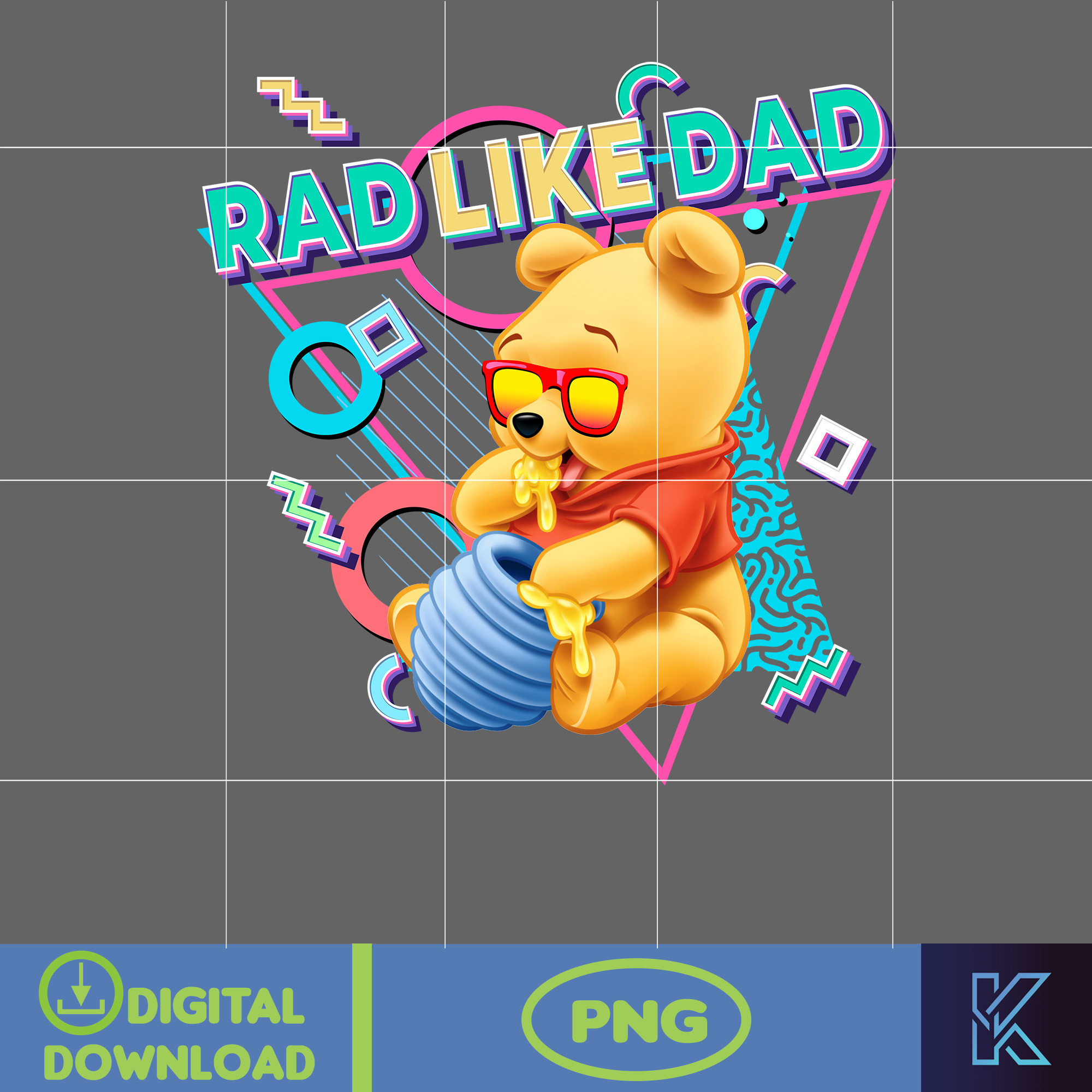 Rad Like Dad Pooh Png, Designs Cartoon Rad Dad Png, Father's | Inspire ...