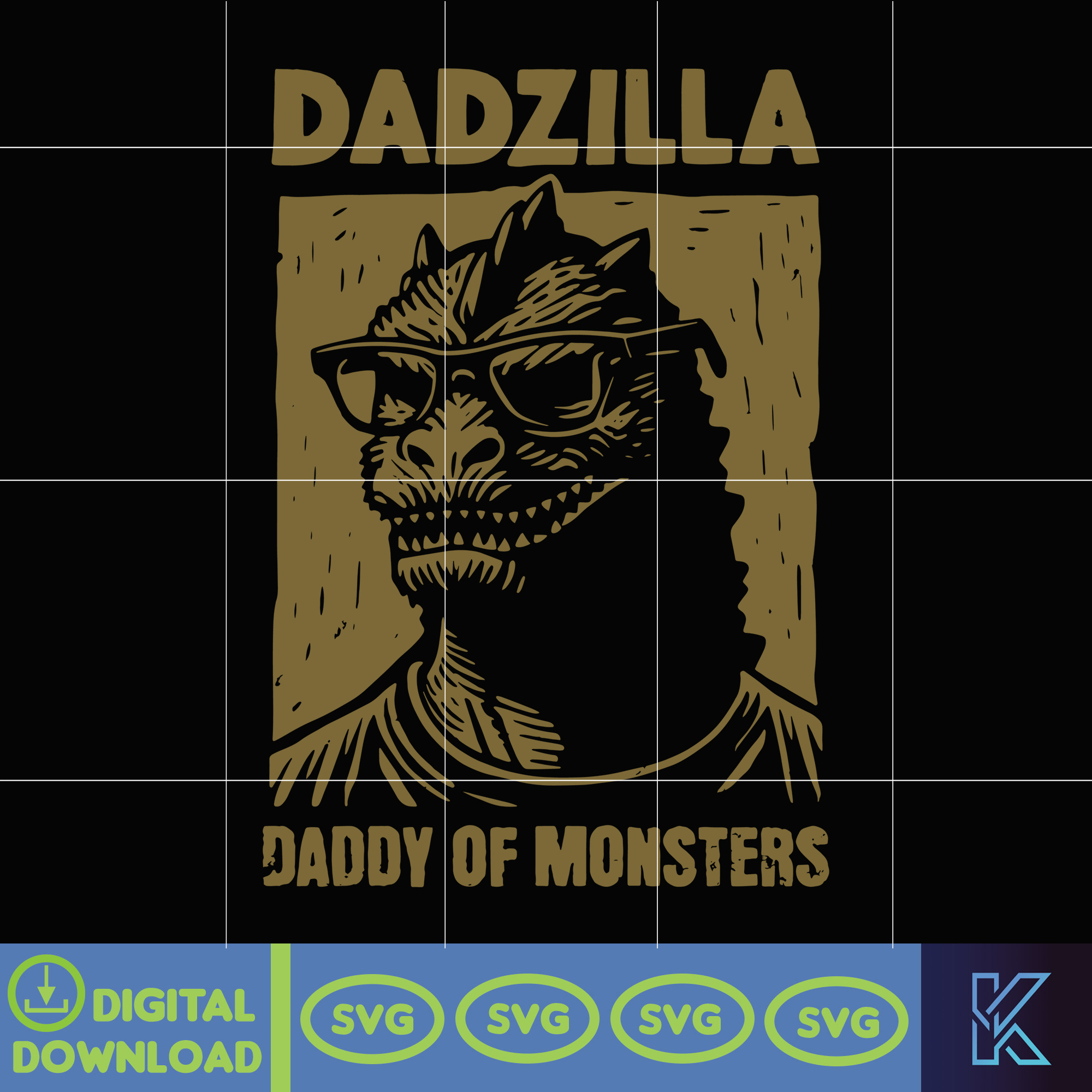 Dadzilla Daddy Of Monsters Svg, Dadzilla Svg, Gag Gift For D | Inspire ...