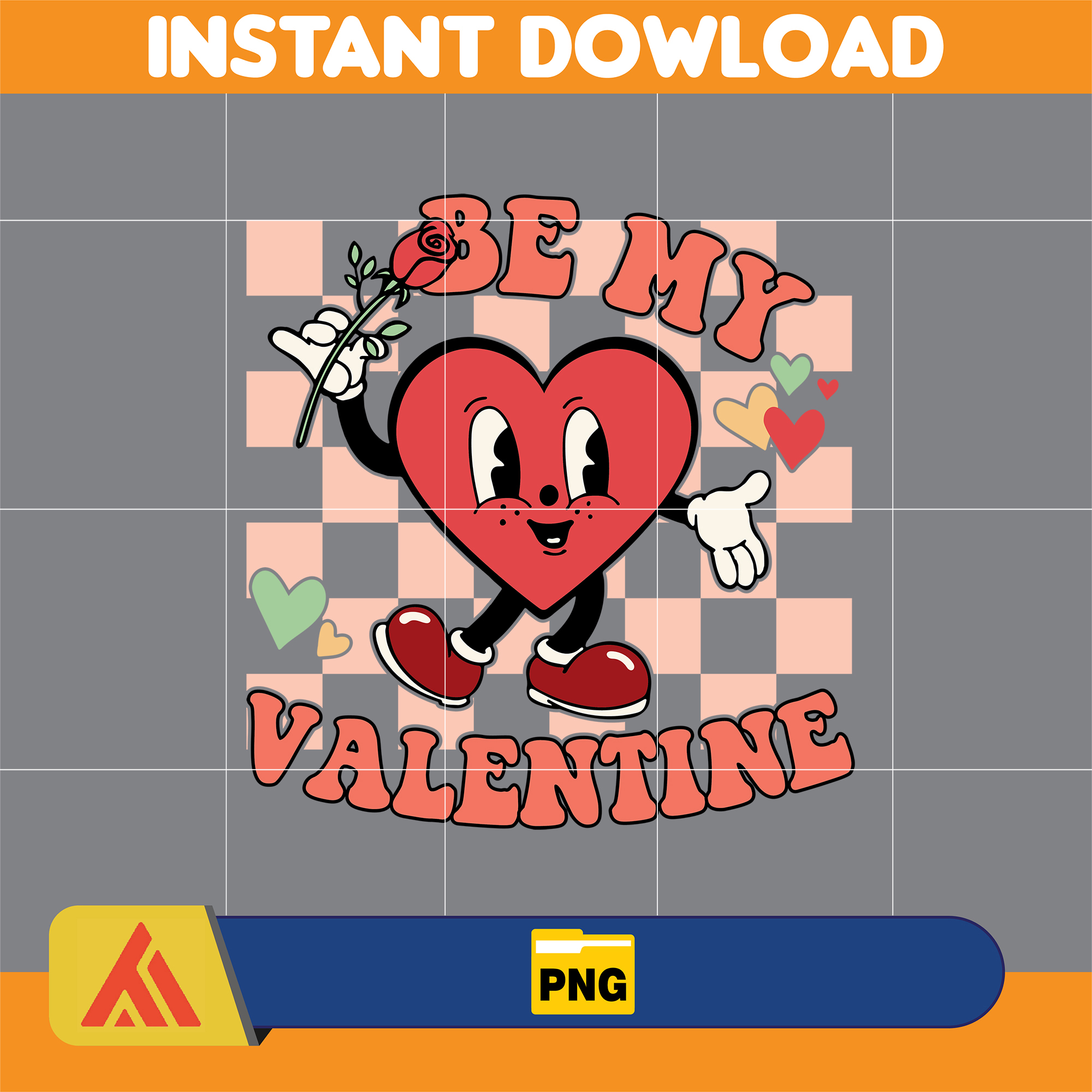 Retro Valentine Png, Checkerboard Valentine Png, Happy Valen | Inspire ...