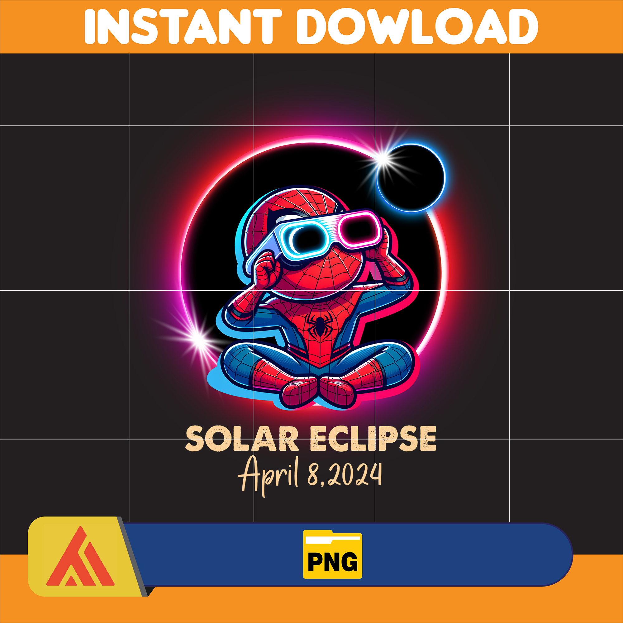 Cartoon Spider Man Solar Eclipse April 8. 2024 Png, Cartoon | Inspire ...