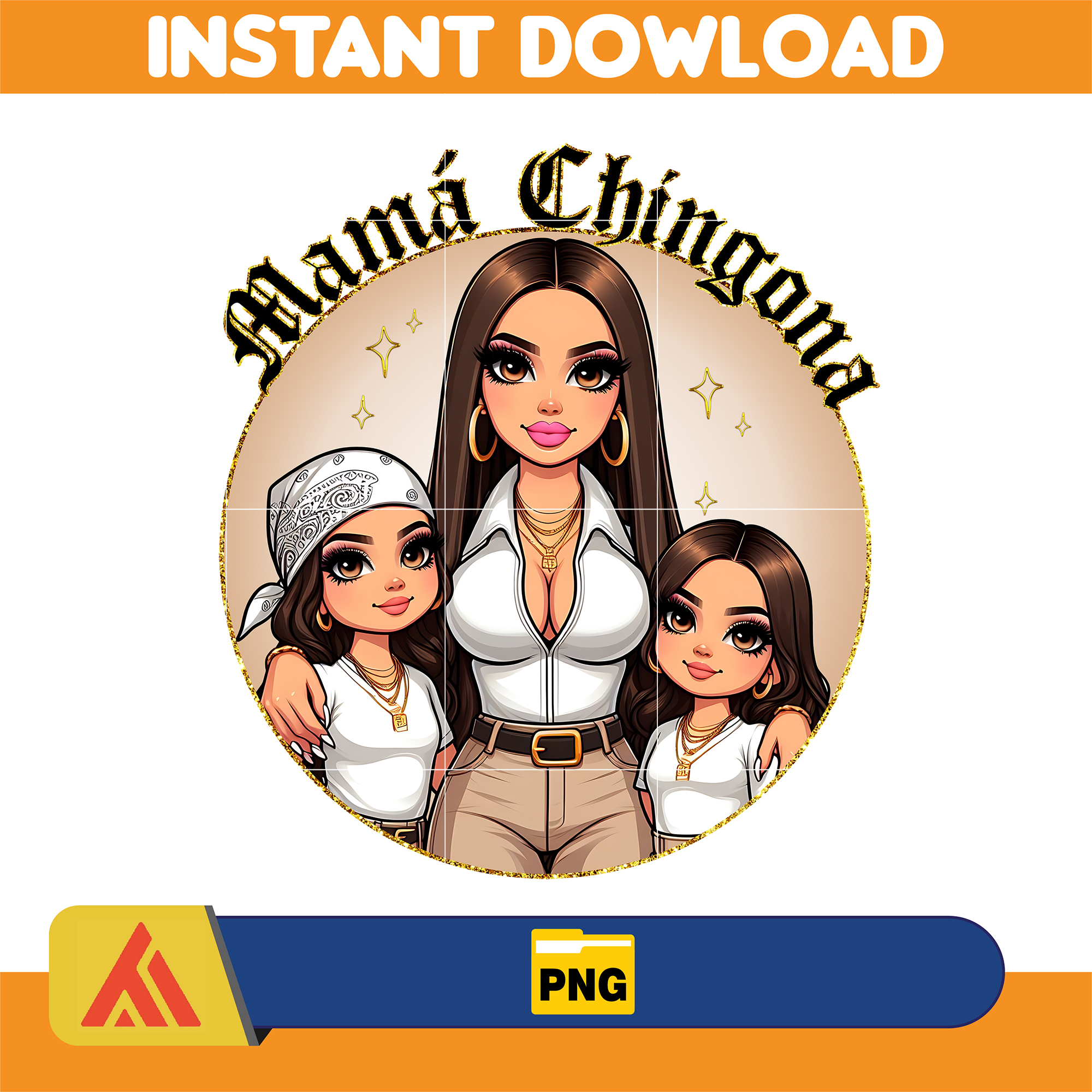 Mama Chingona Chicana Mom Png, Chibi Style Latina Mother's D - Inspire ...
