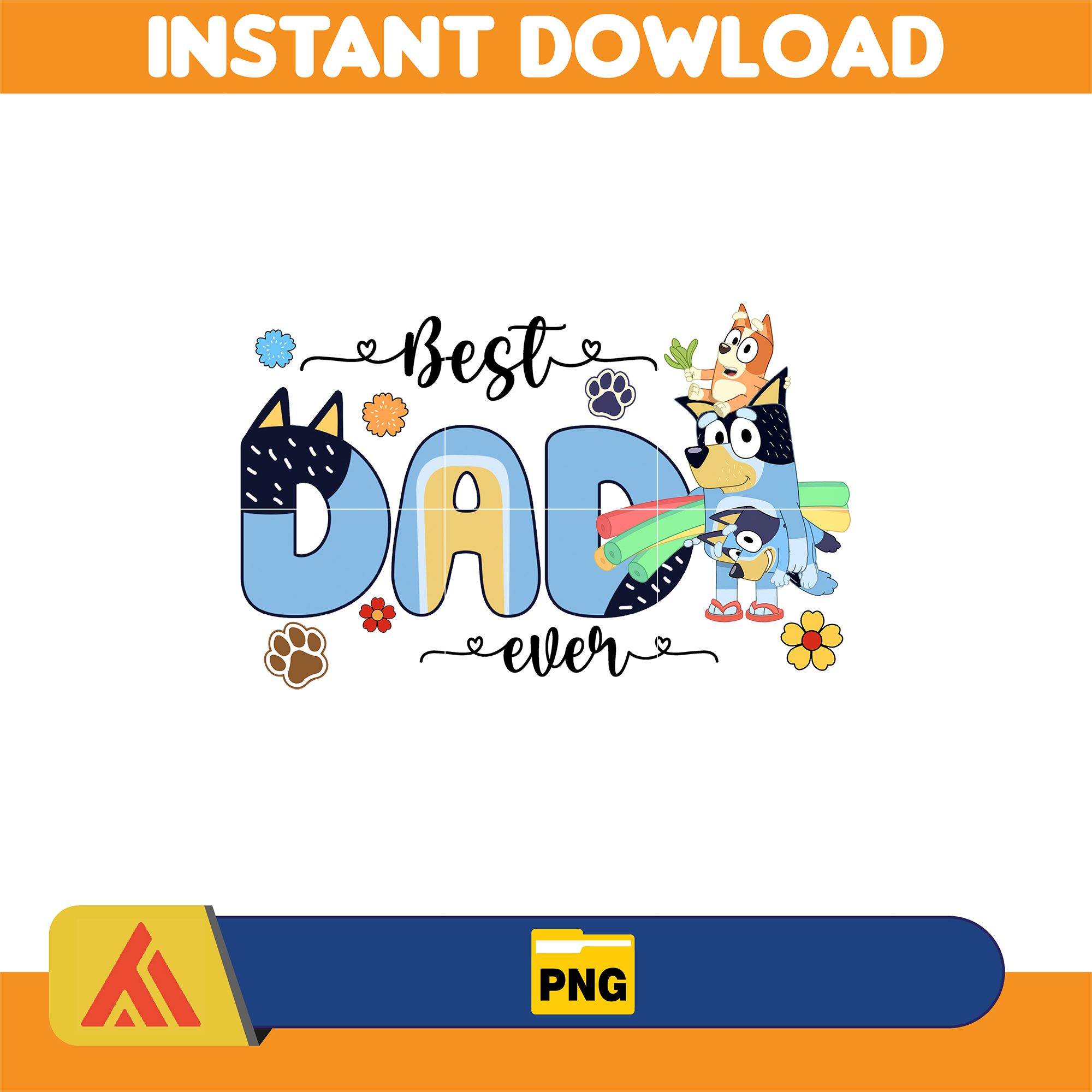Best Dad Ever Png, Bluey Mama Bluey Vater Png, Muttertag Png | Inspire ...