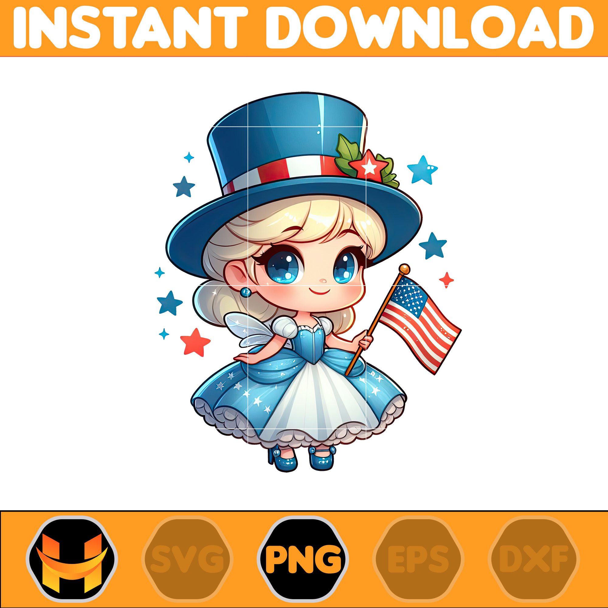 Cartoon Princess 4th of July Png, Princess Independence Day | Inspire ...