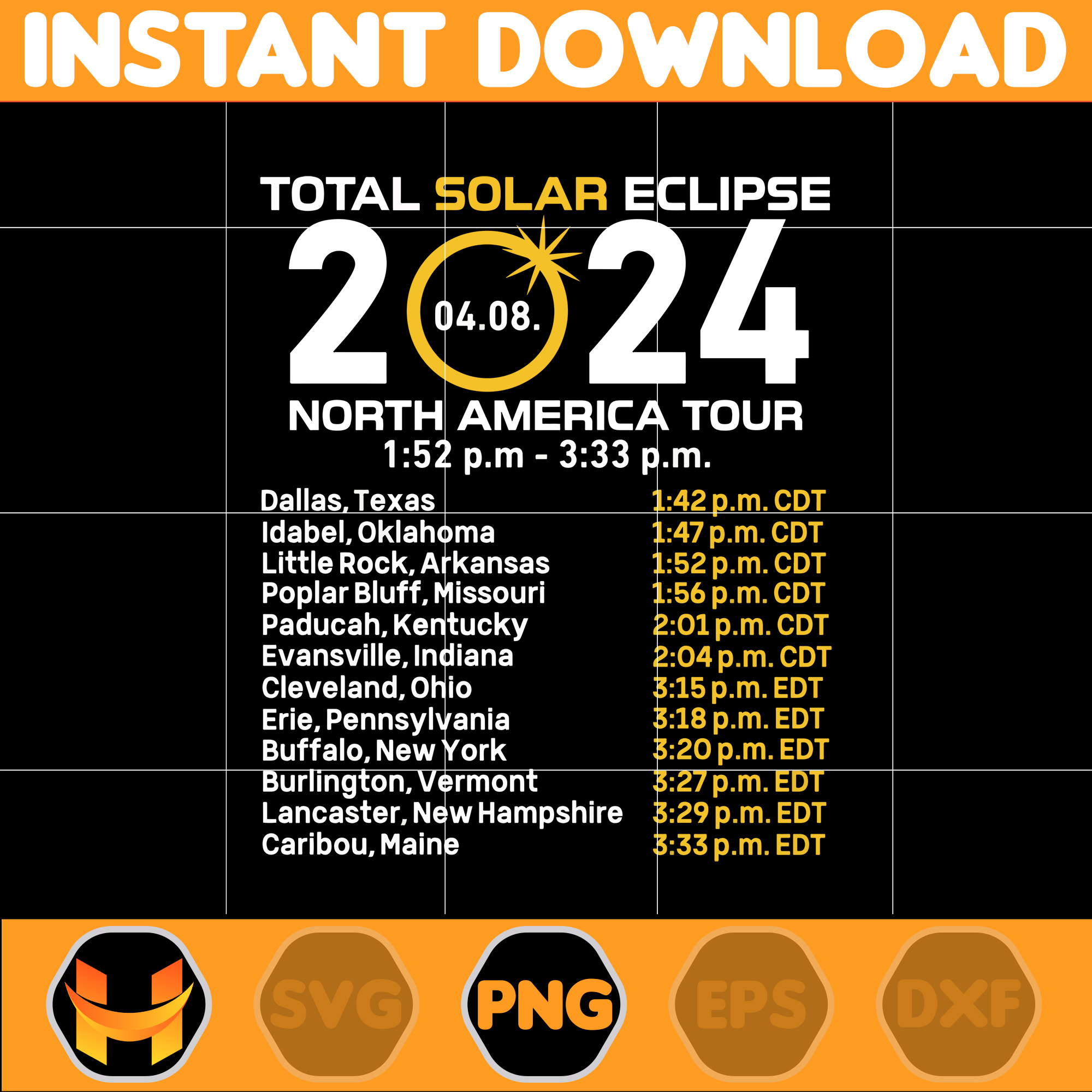 Total Solar Eclipse 2024 Png, April 8th 2024 Png, Eclipse Ev - Inspire ...