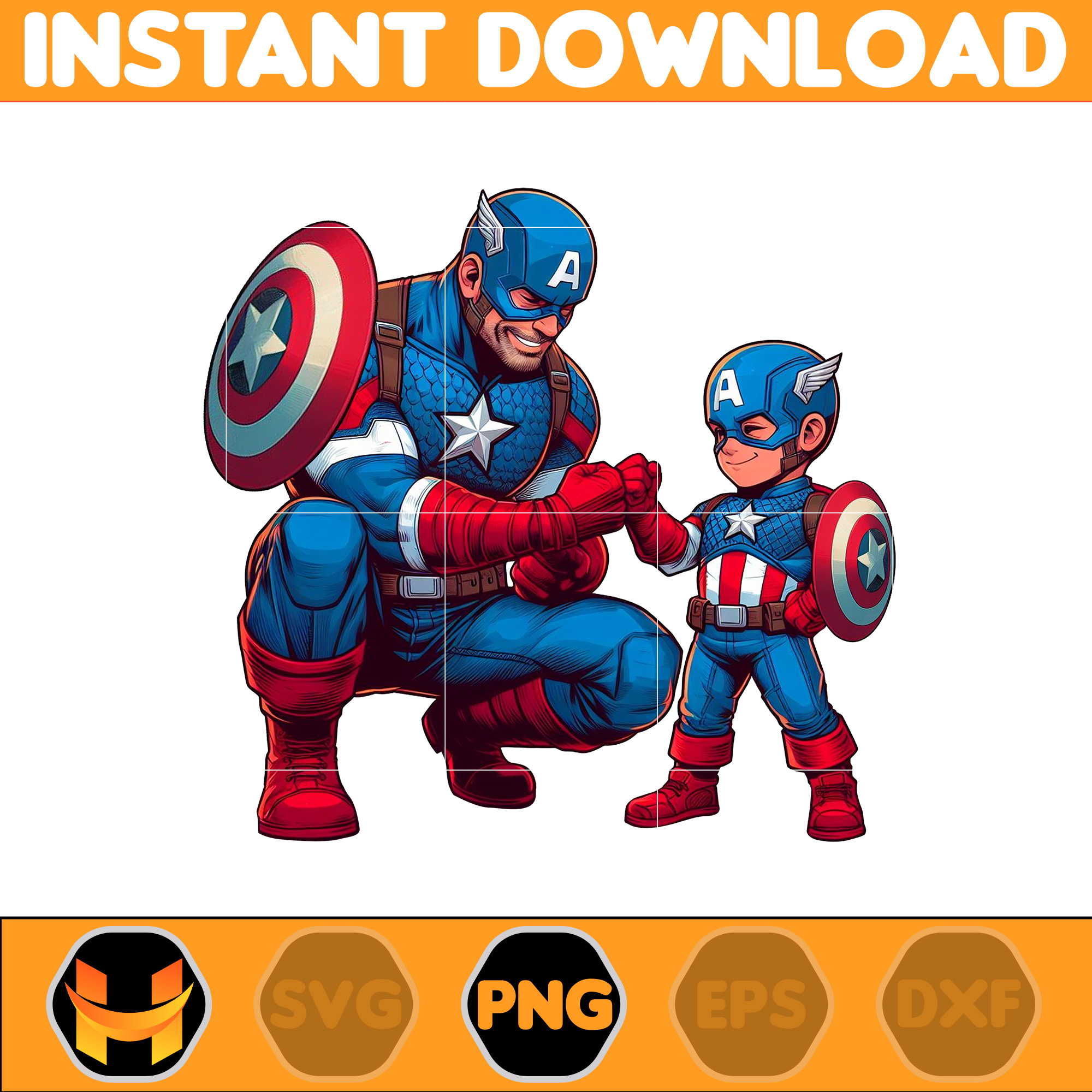 Captain America Dad And Son Png, Super Hero Dad And Son Png, - Inspire ...