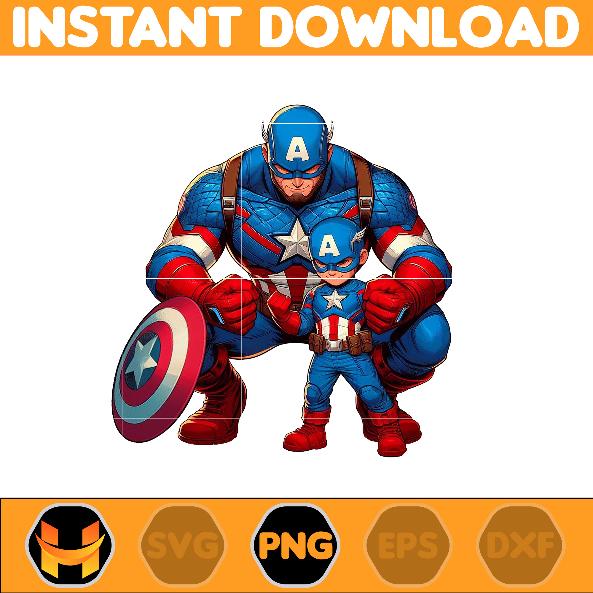 Captain America Dad And Son Png, Super Hero Dad And Son Png, - Inspire ...