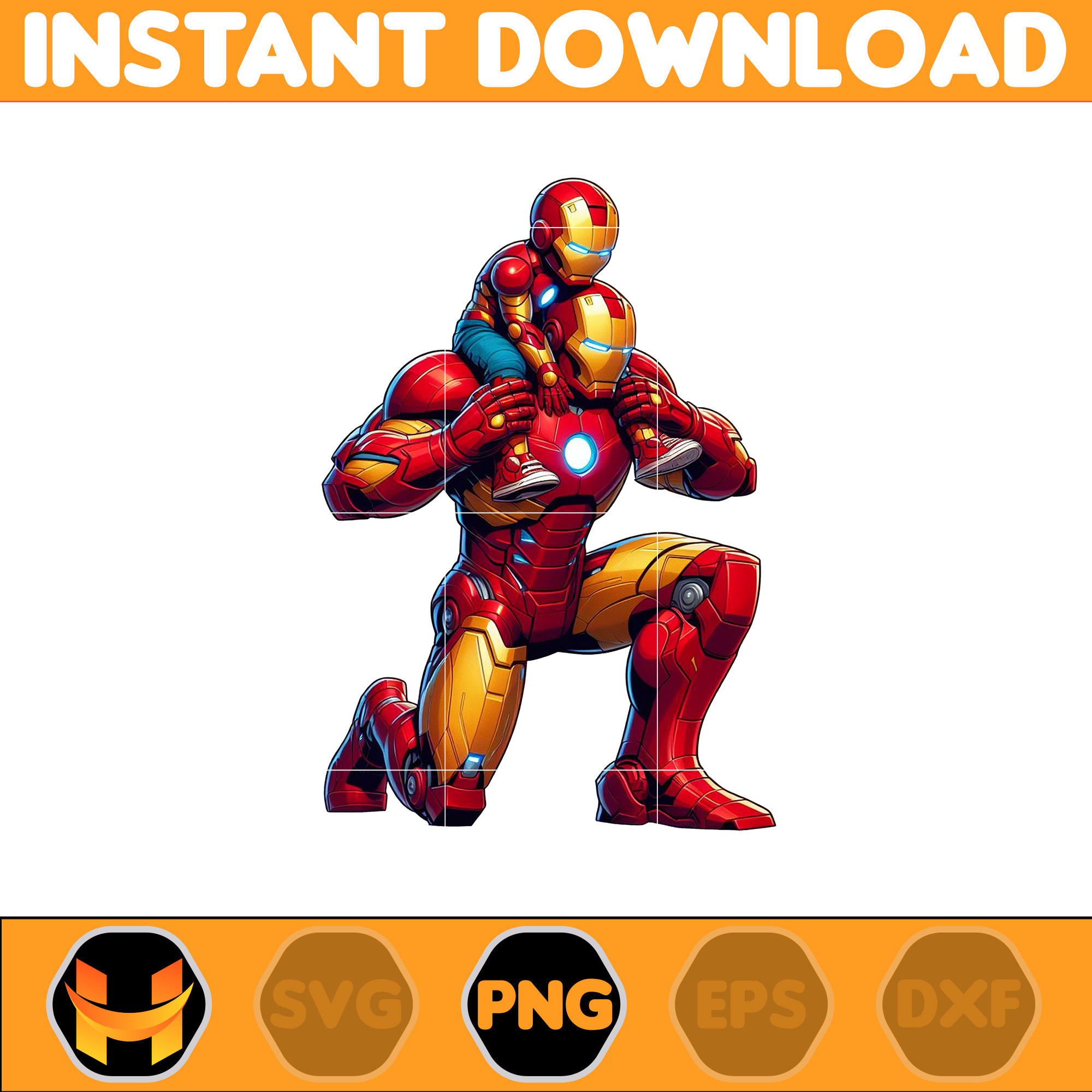 Iron Man Dad And Son Png, Super Hero Dad And Son Png, Father | Inspire ...
