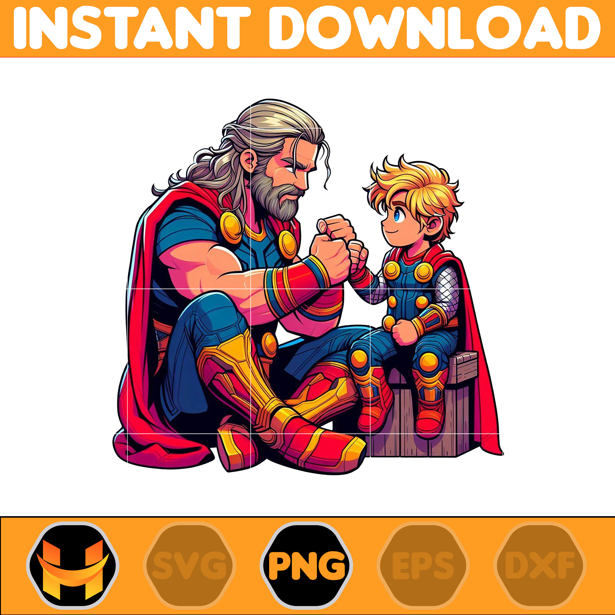 Thor Dad And Son Png, Super Hero Dad And Son Png, Father's D | Inspire ...