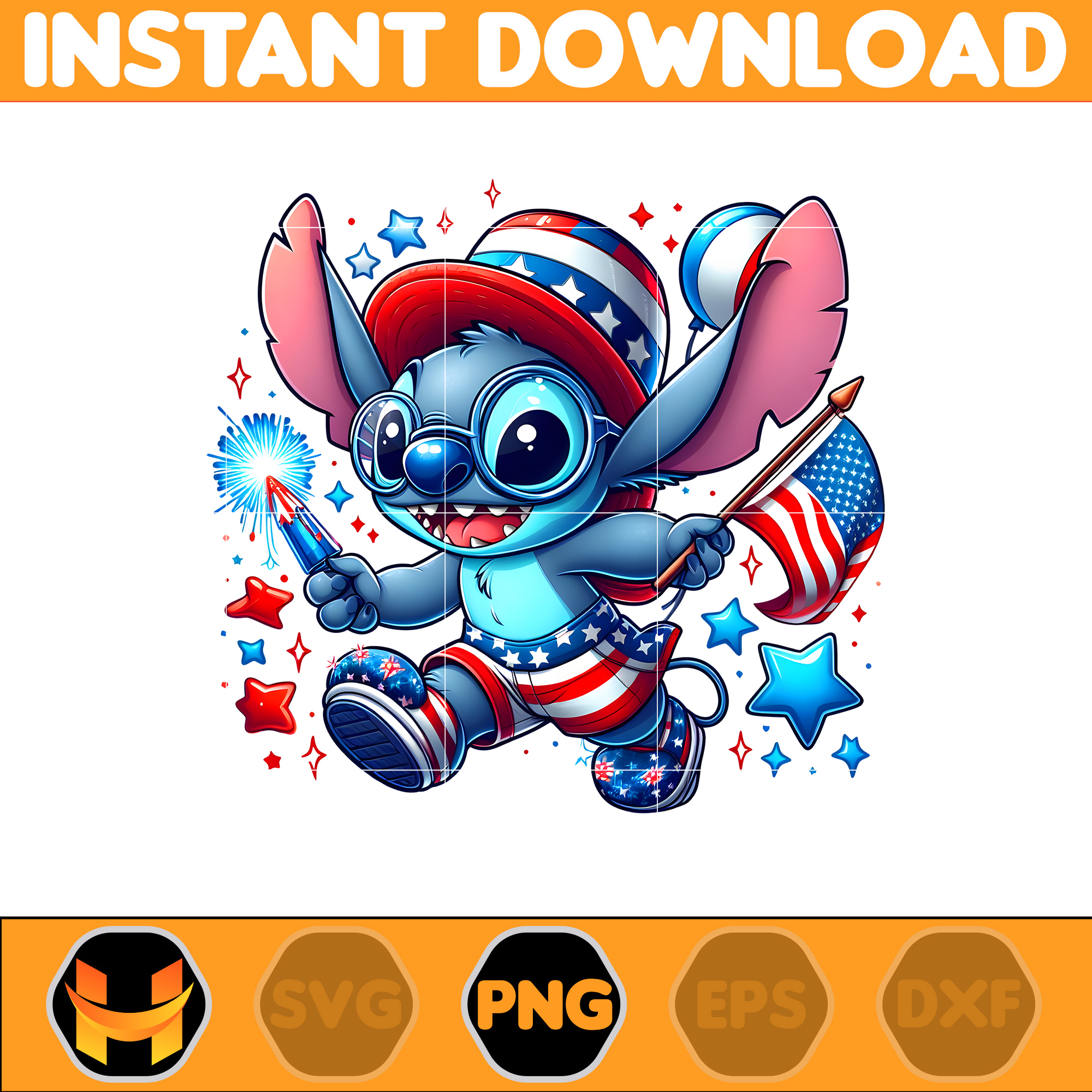 Stitch America Png, Funny Cartoon Fourth Of July Png, Cartoo - Inspire ...