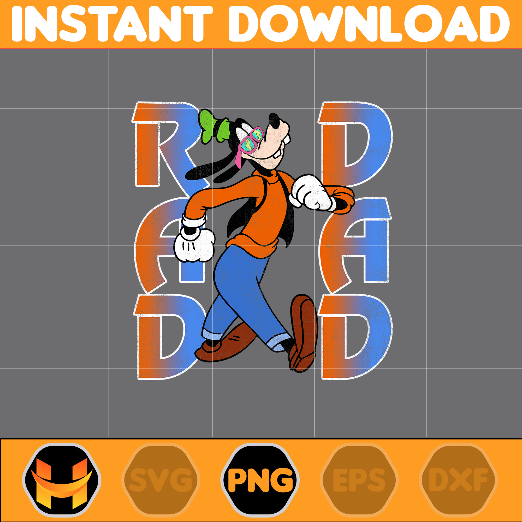 Goofy Rad Dad Png, Cartoon Rad Dad Png, Father's Day Png, Mo | Inspire ...
