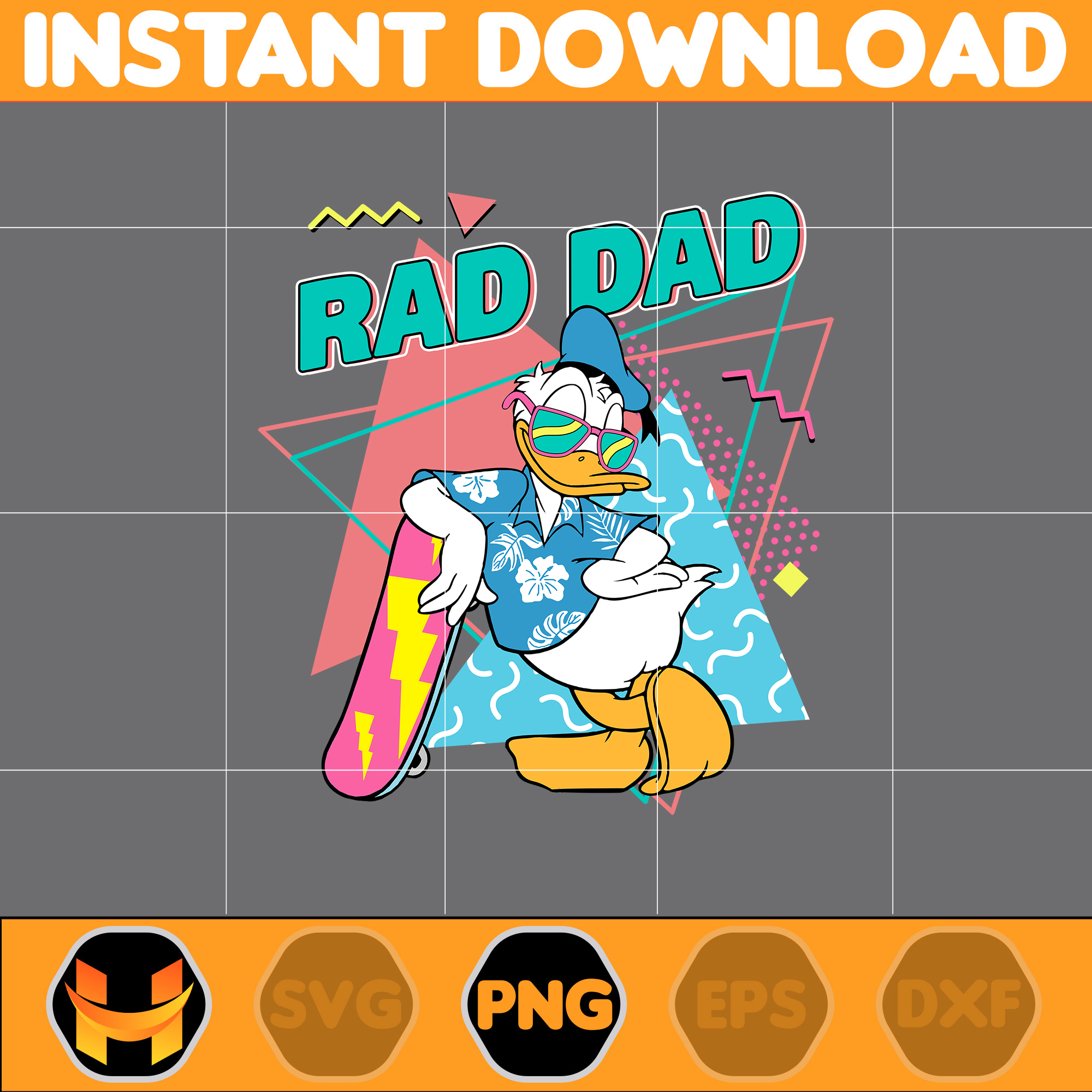 Rad Dad Donal Duck Png, Cartoon Rad Dad Png, Father's Day Pn - Inspire ...