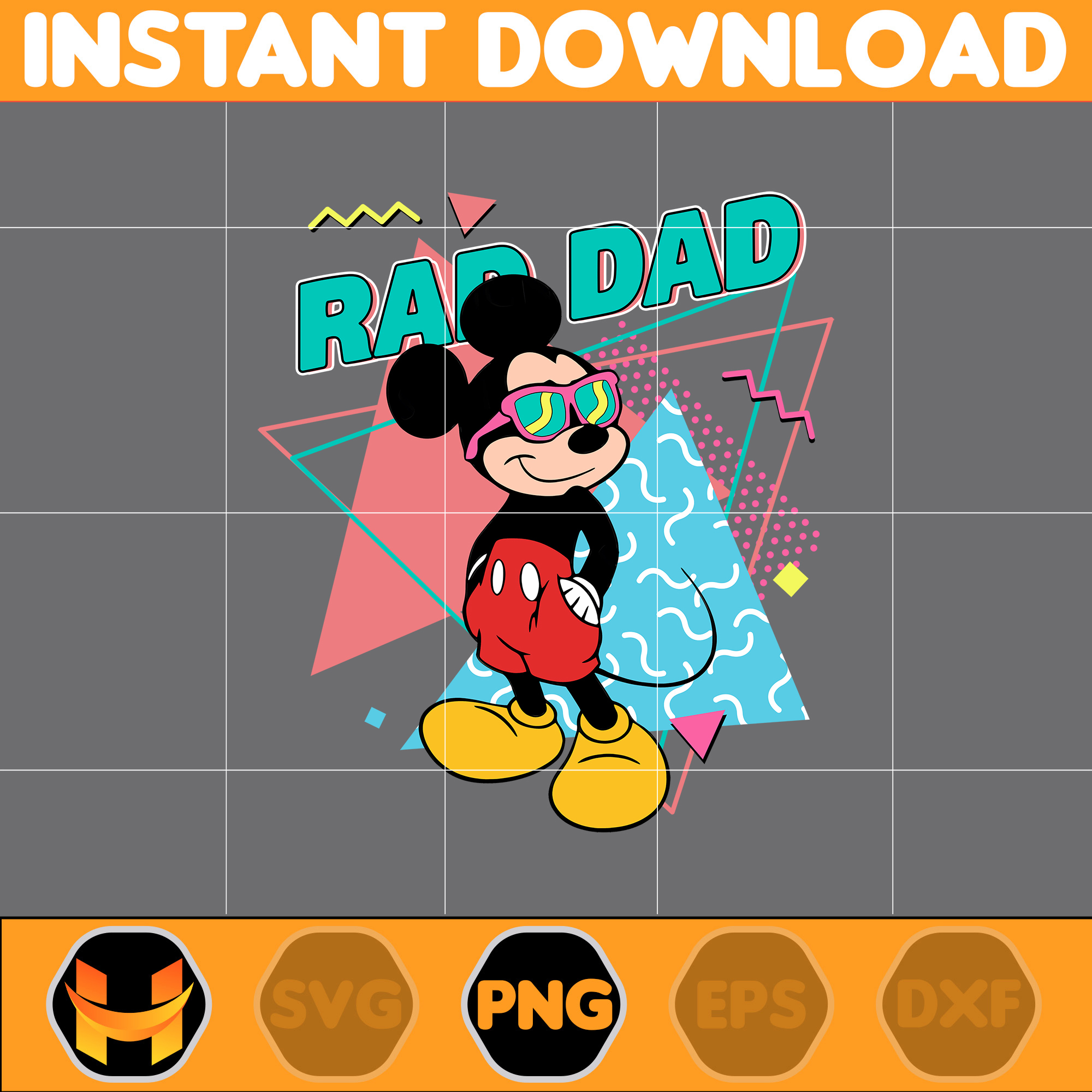 Rad Dad Mickey Mouse Png, Cartoon Rad Dad Png, Father's Day | Inspire ...