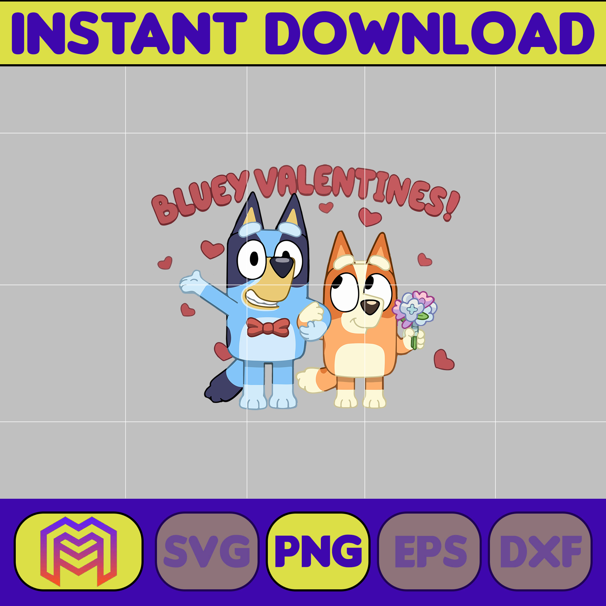 Bluey And Bingo Couple Png, Bluey Valentines Day Png, Blue D | Inspire ...