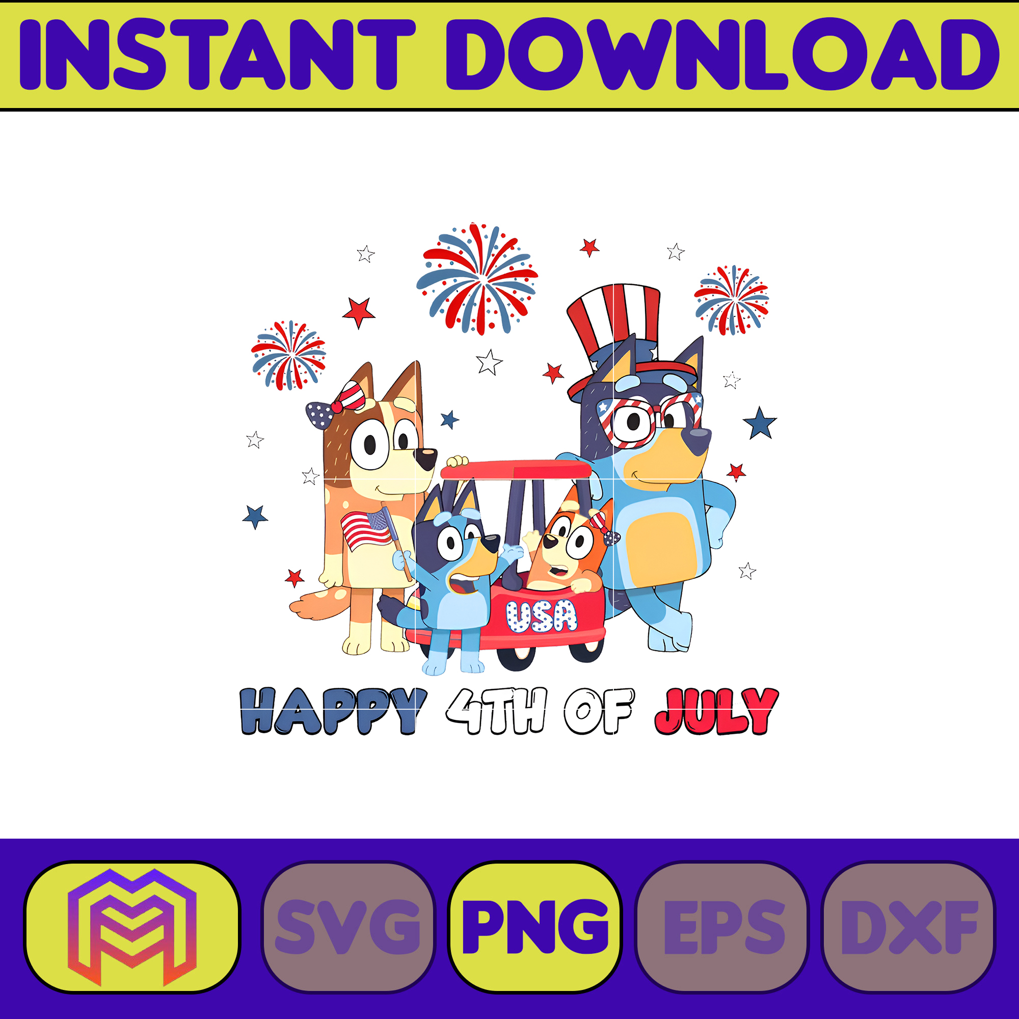 Bluey Family Happy 4th of July Png, Cartoon 4th Of July Png, | Inspire ...