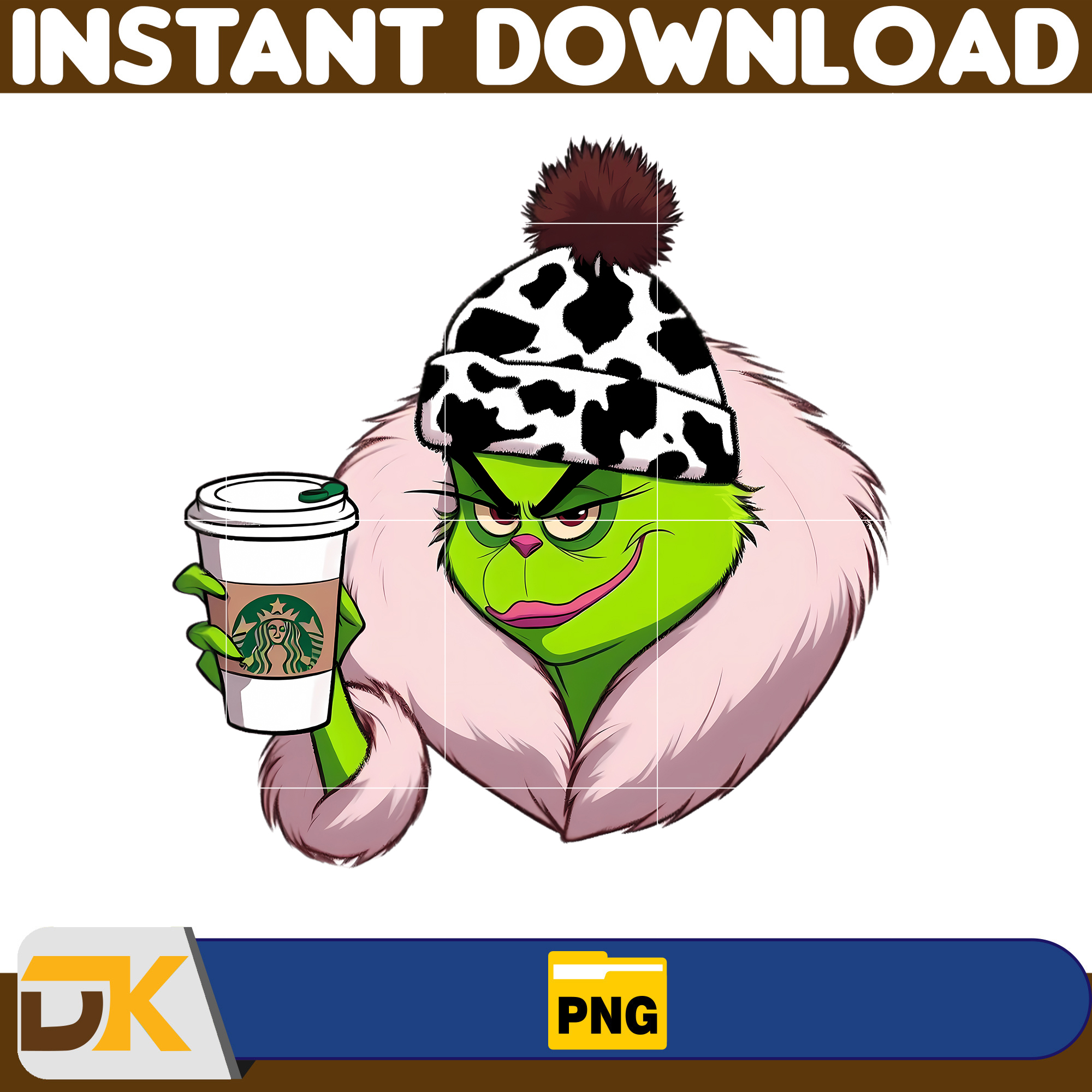 Dairy Cow Grinch Png, Boujee Grinch Hello Cat Png File, Cute - Inspire ...