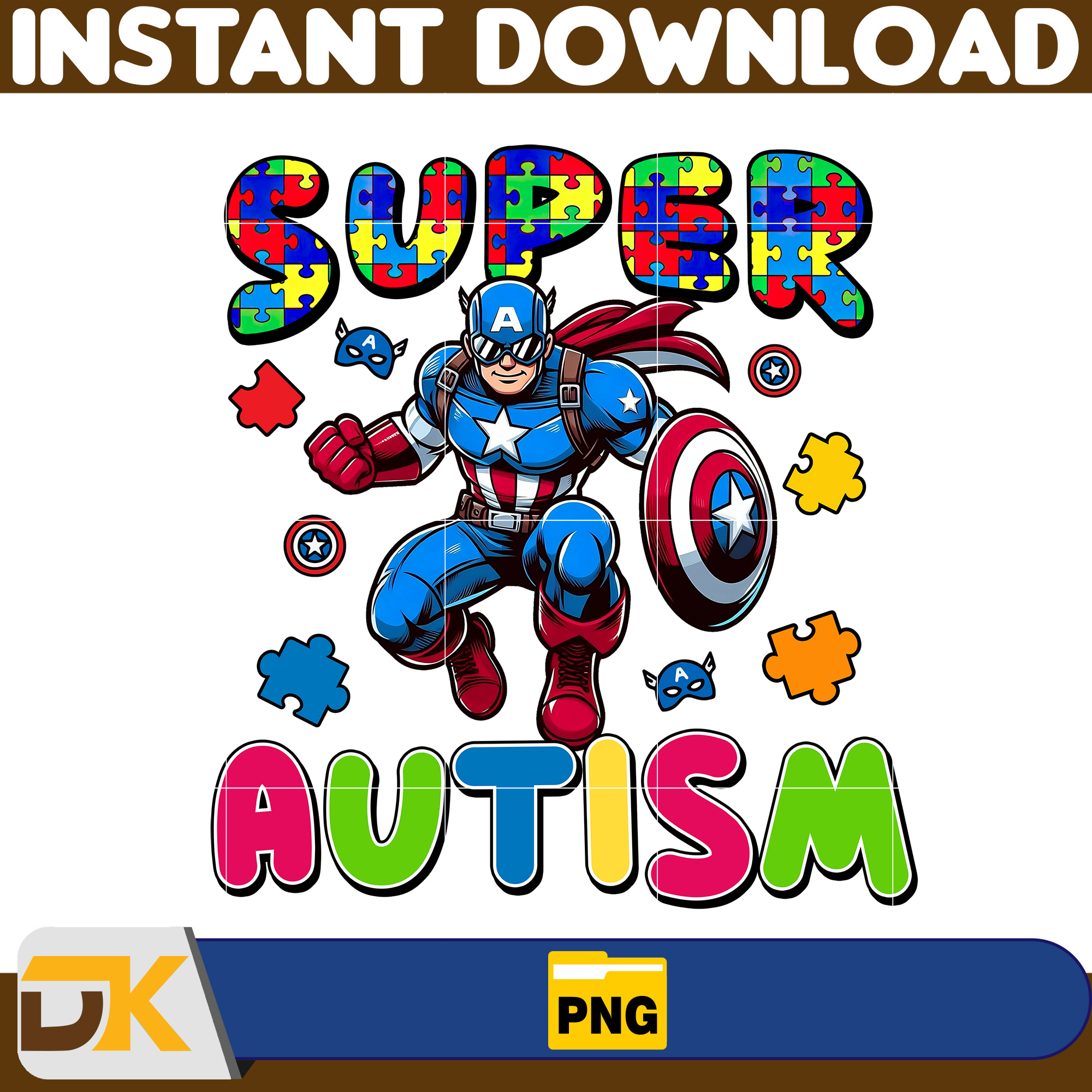 Captain Super Autism Png, Cartoon Autism Png, Autism Awarene - Inspire ...