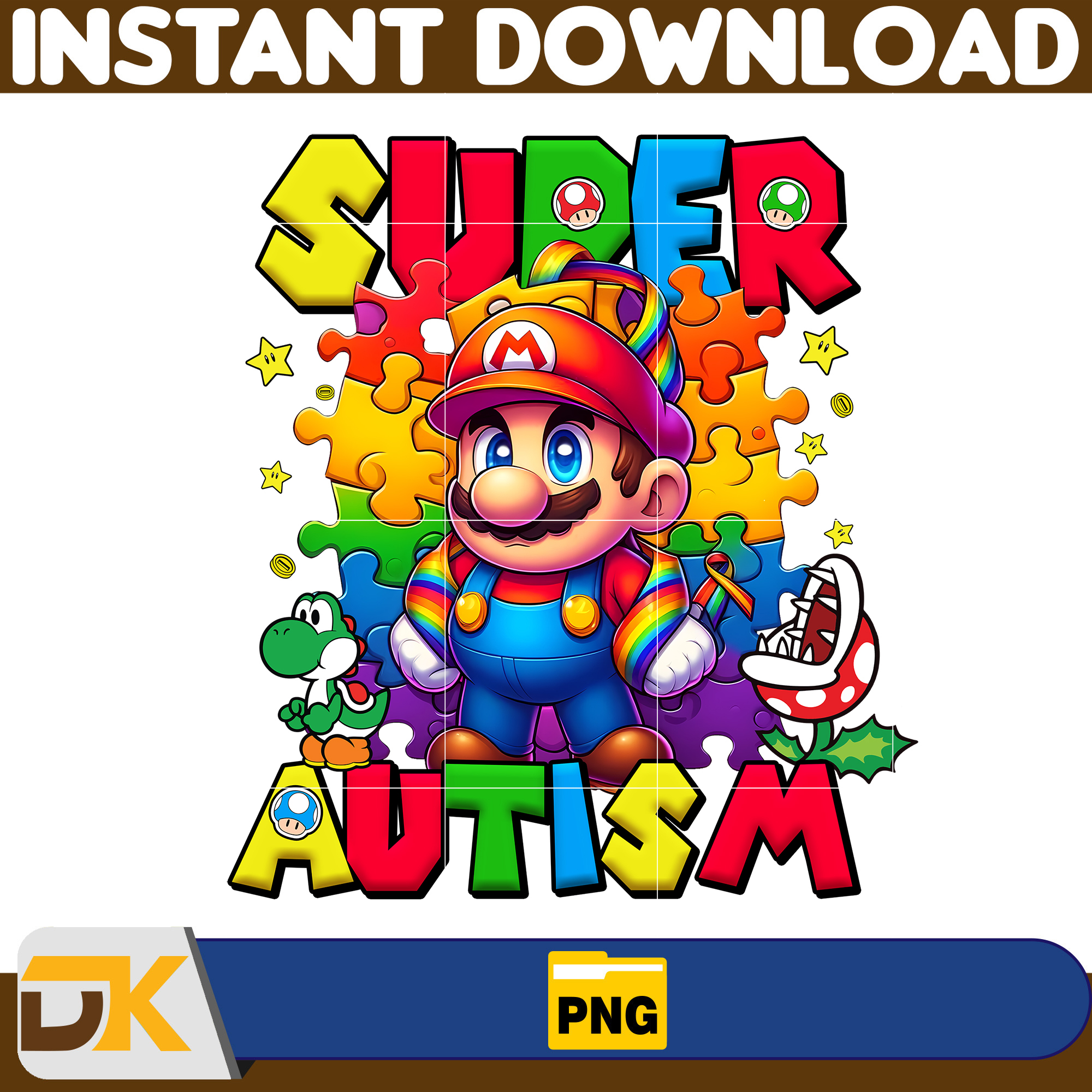 Super Mario Autism Png, Cartoon Autism Png, Autism Awareness - Inspire ...