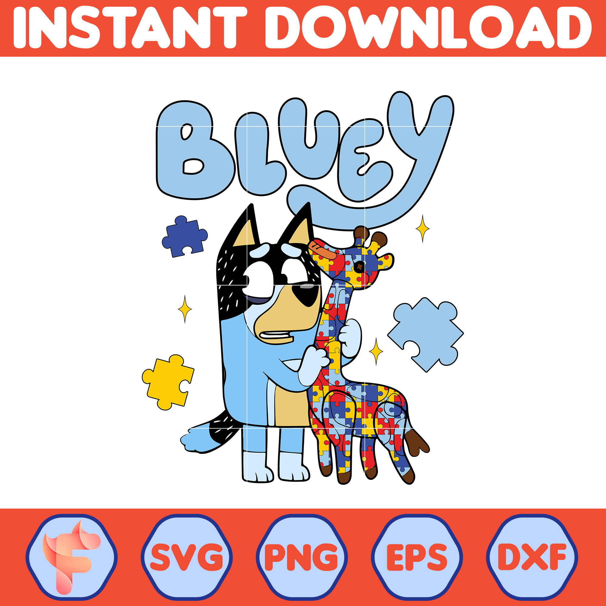 Autism Bluey Puzzle, Funny Dog And Friends, Character Cartoo | Inspire ...