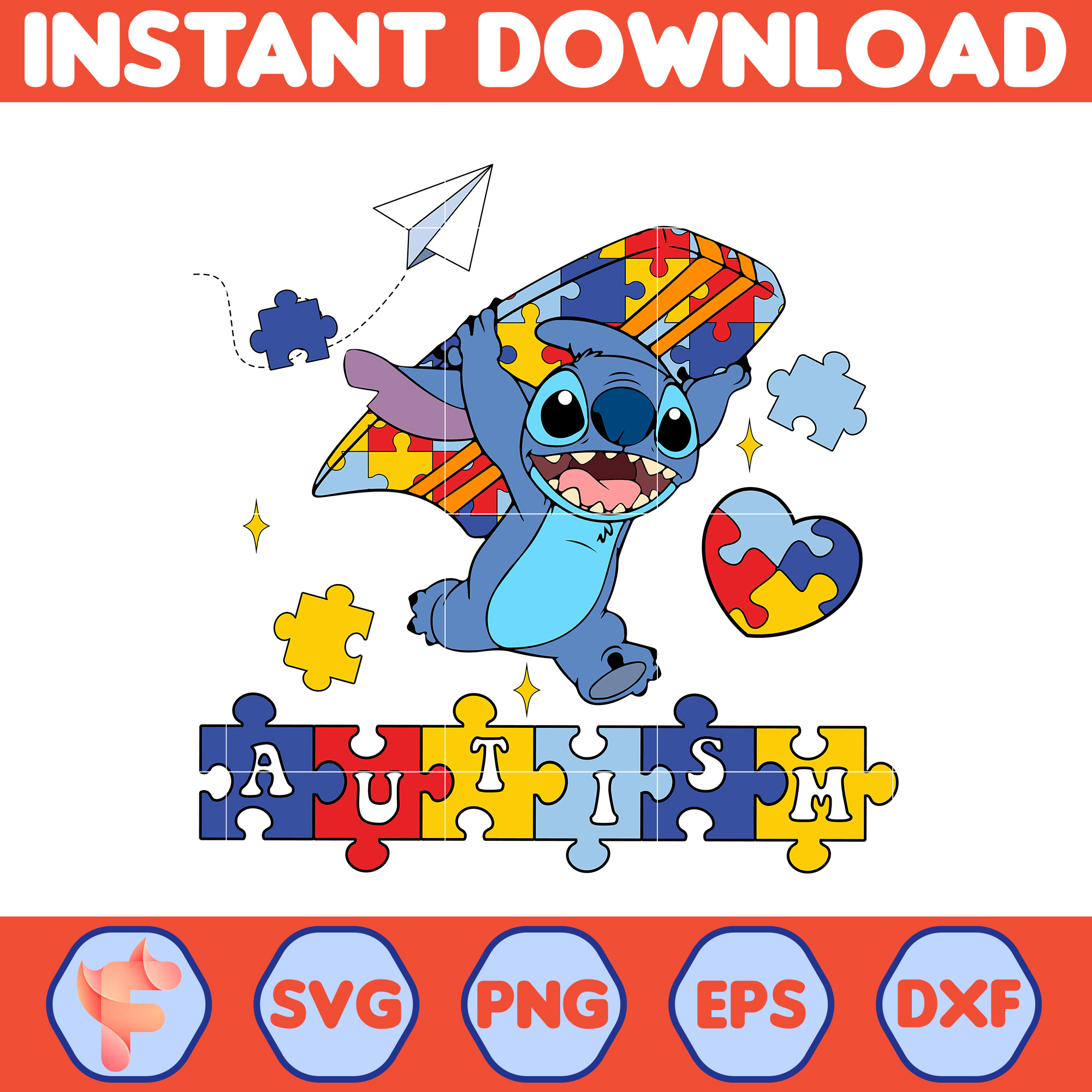 Autism Stitch Svg, Funny Dog And Friends, Character Cartoon | Inspire ...