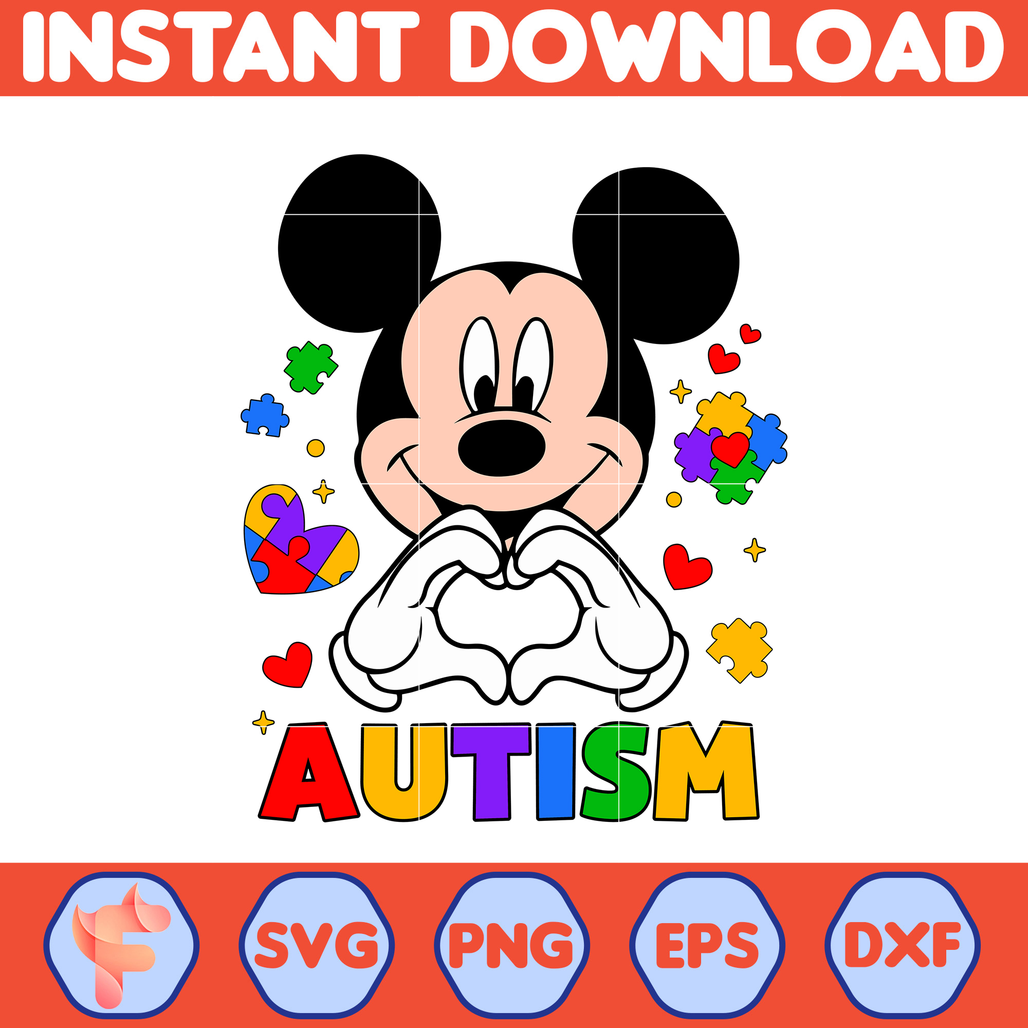 Mickey Autism Svg, Funny Dog And Friends, Character Cartoon - Inspire ...