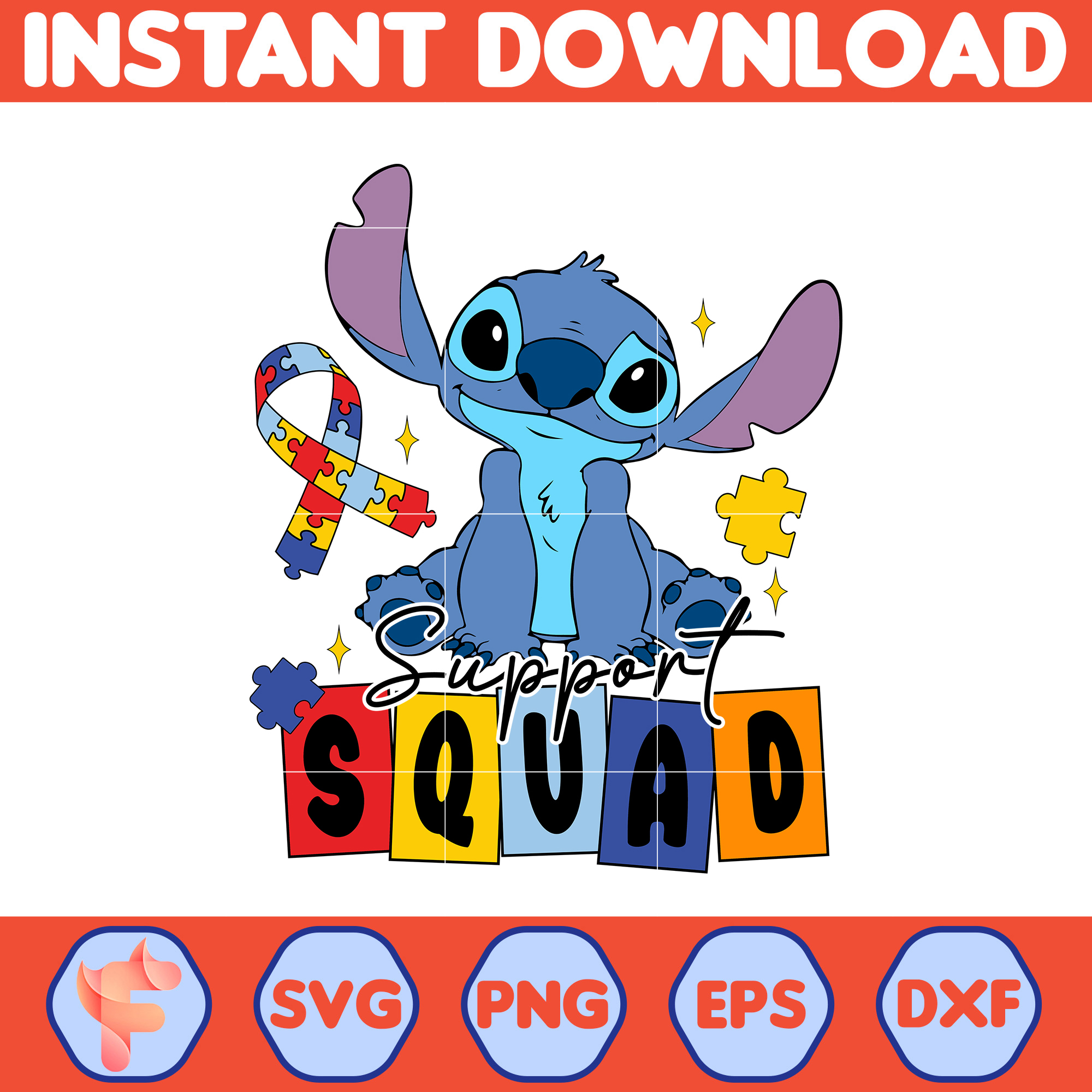 Stitch Squad Autism Svg, Funny Dog And Friends, Character Ca | Inspire ...