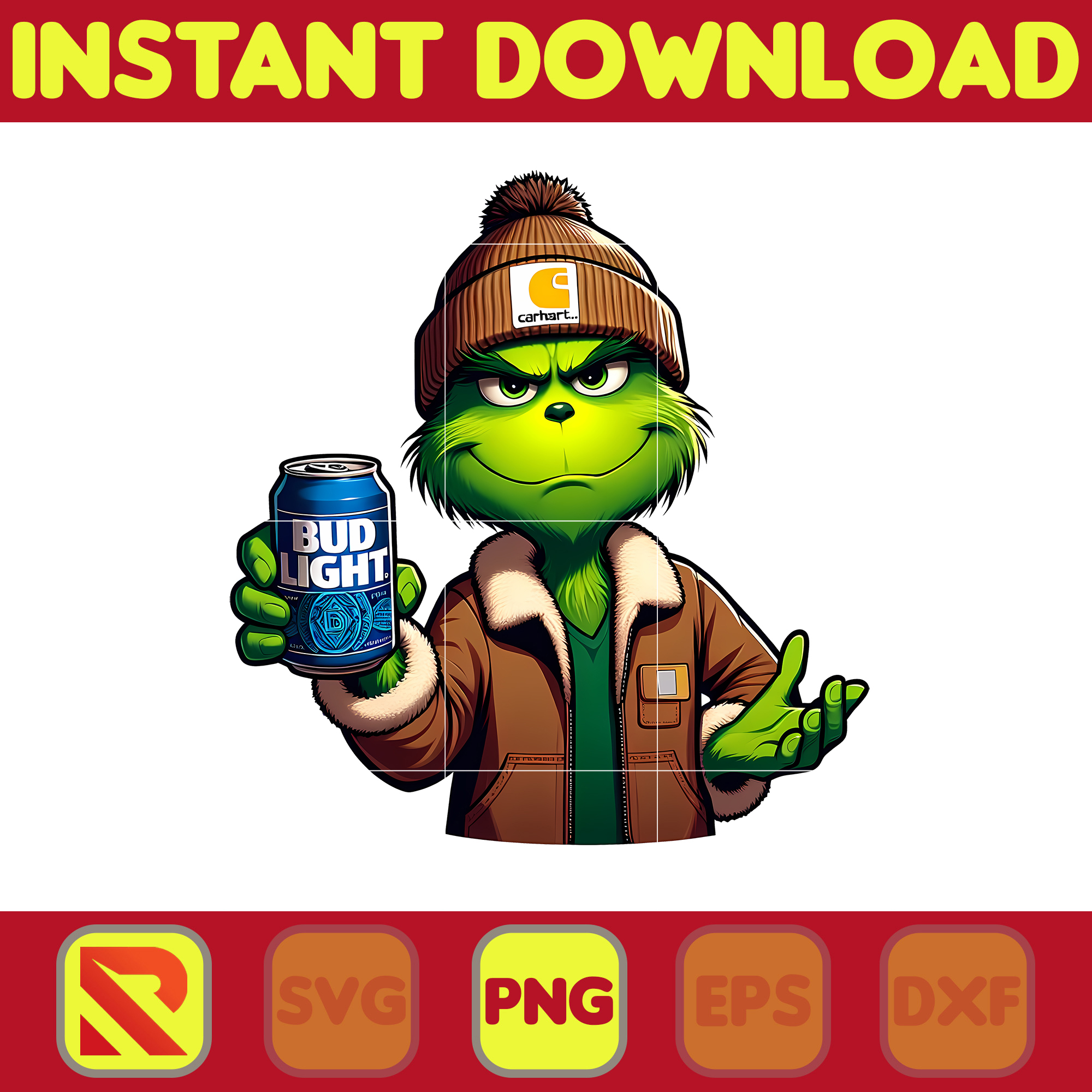 Dad Grinch Drinking Beer Digital File, Sublimation Grinch Fi | Inspire ...