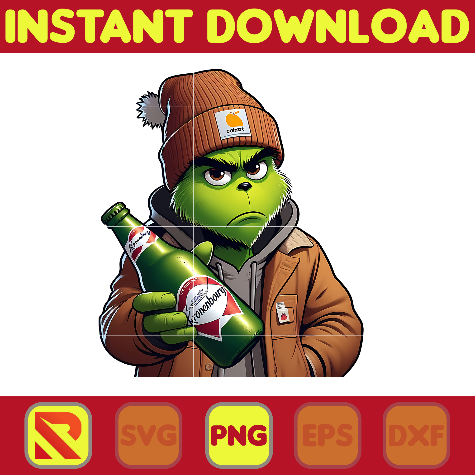 Dad Grinch Drinking Beer Digital File, Sublimation Grinch Fi | Inspire ...