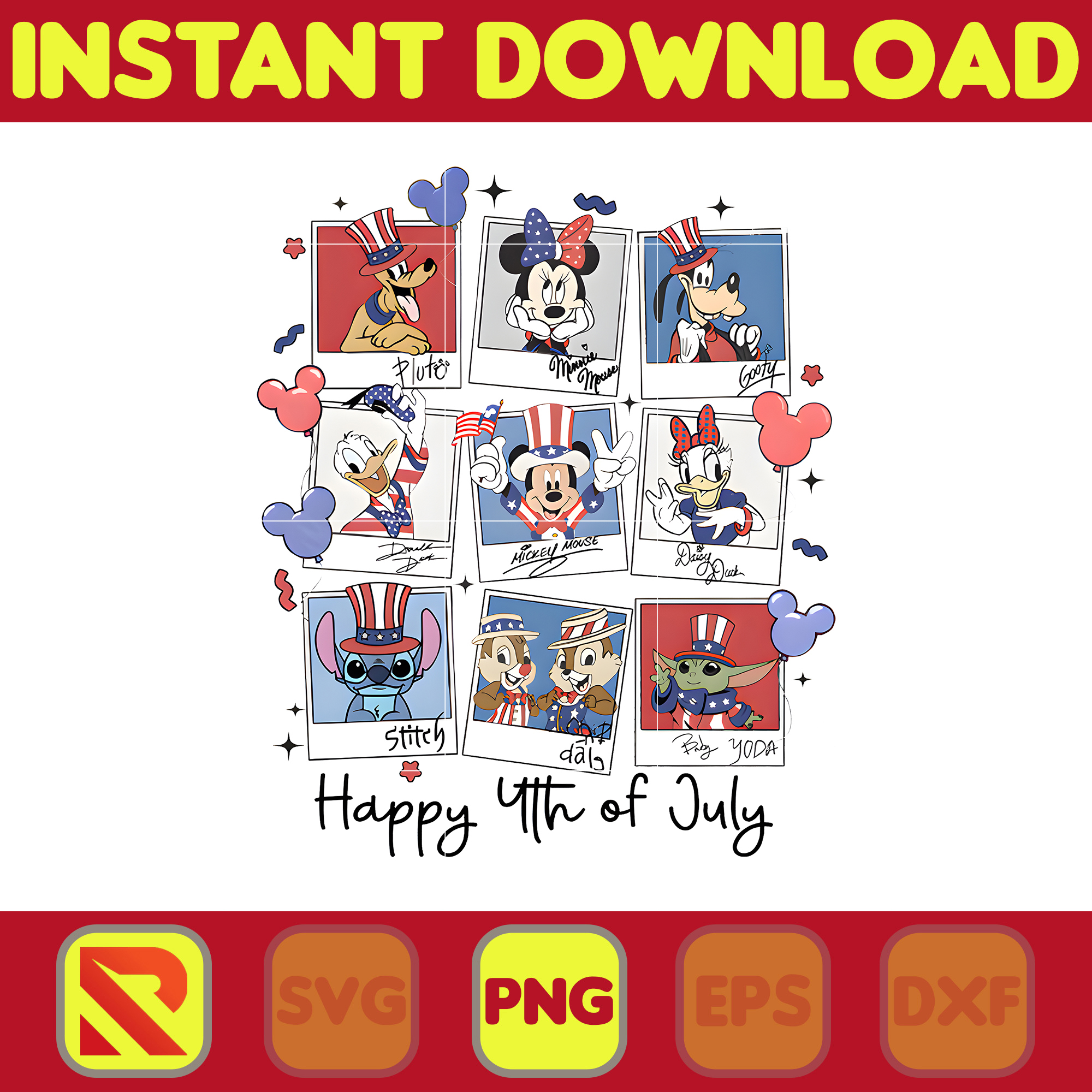 Cartoon Happy 4th Of July Png, Sublimation Png, Fourth of Ju - Inspire ...