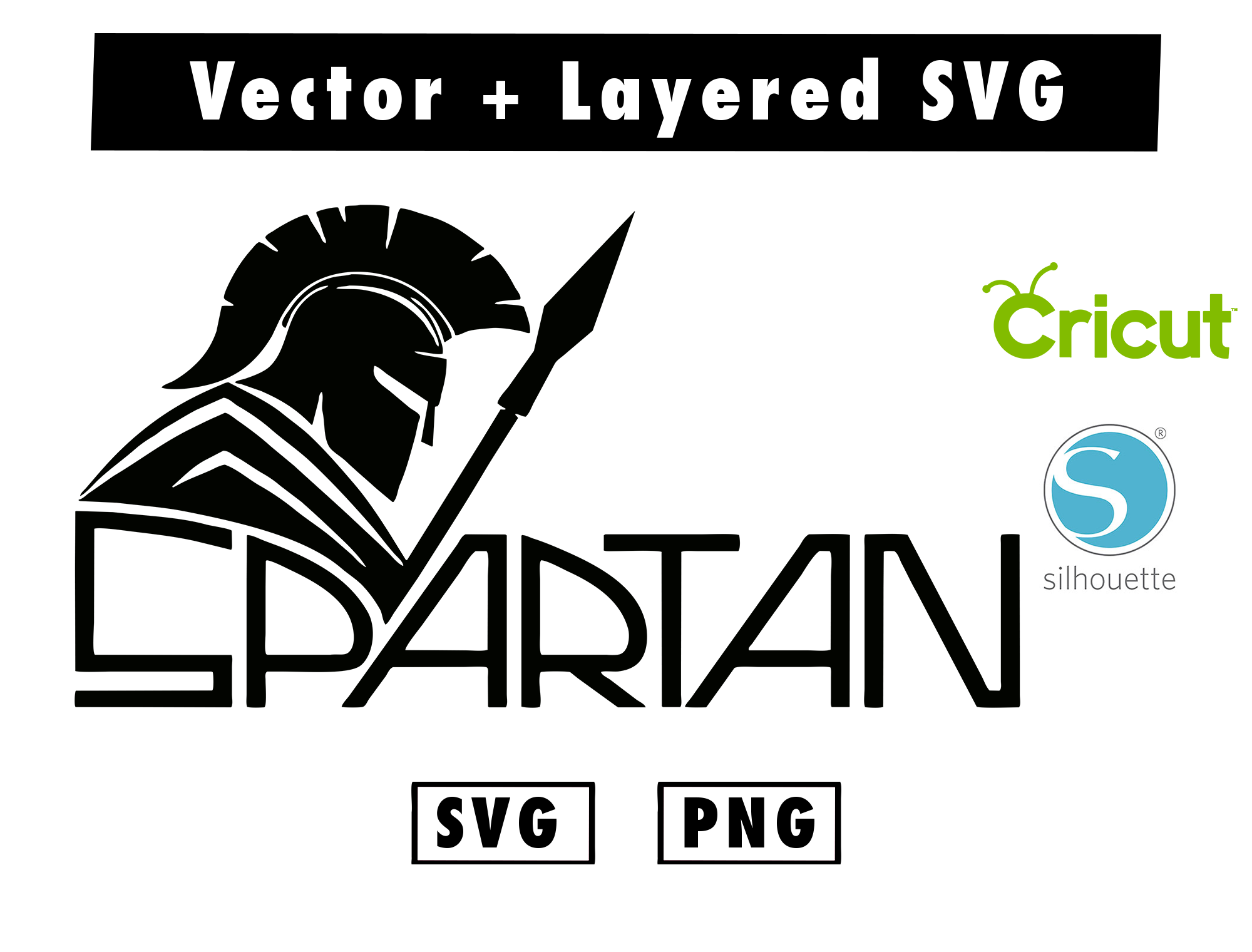 Spartan black svg and png files for cricut machine , anime | Inspire Uplift