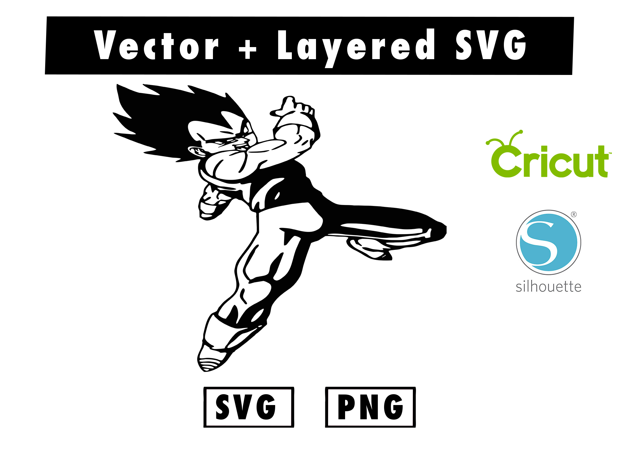 Vegeta svg and png files for cricut machine , anime svg , ma | Inspire ...