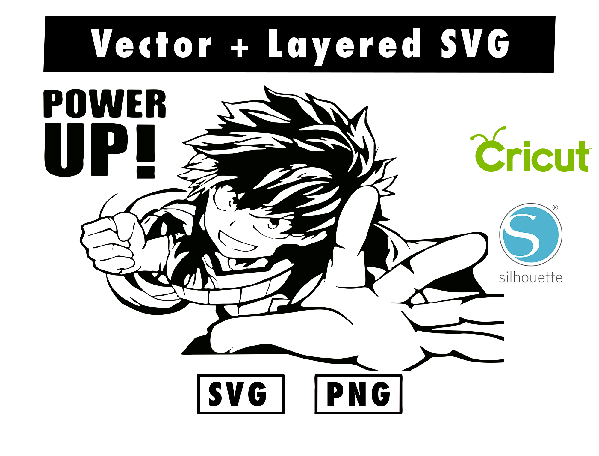 Anime My Hero Academia power up svg and png files for cricut - Inspire ...