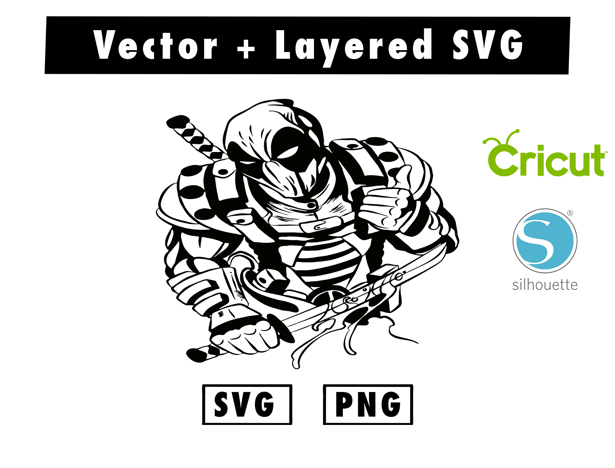 Deadpool SVG AND PNG files for cricut machine , anime svg , | Inspire ...