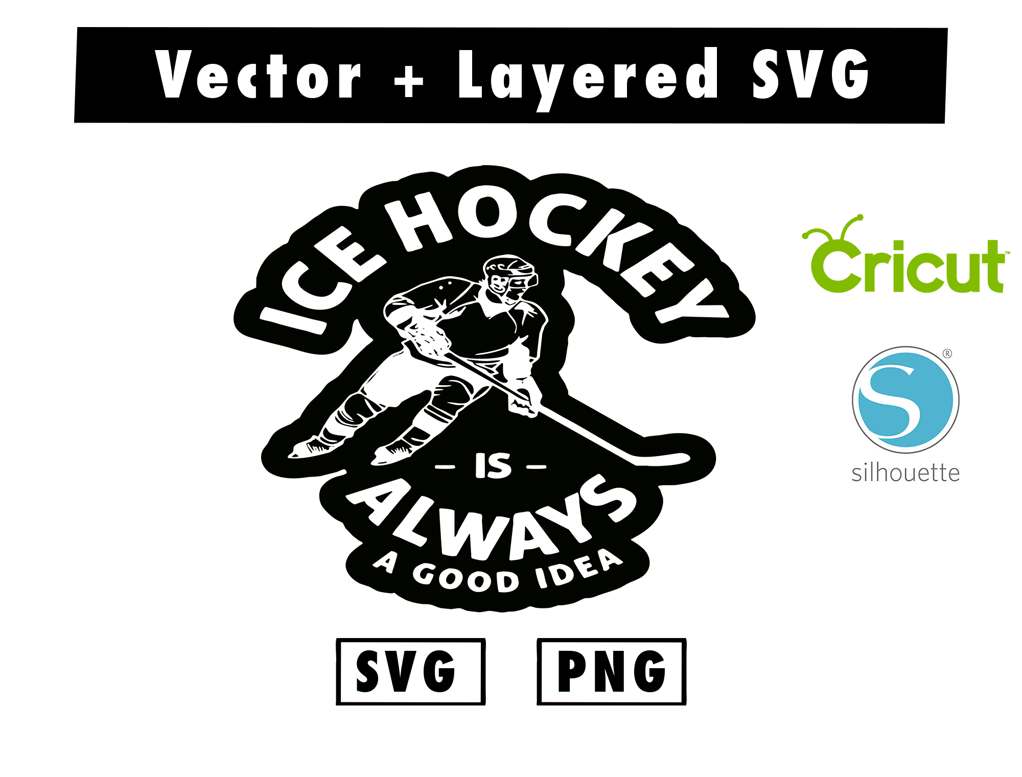 Ice Hockey Sport Winter Sports SVG AND PNG files for cricut - Inspire ...