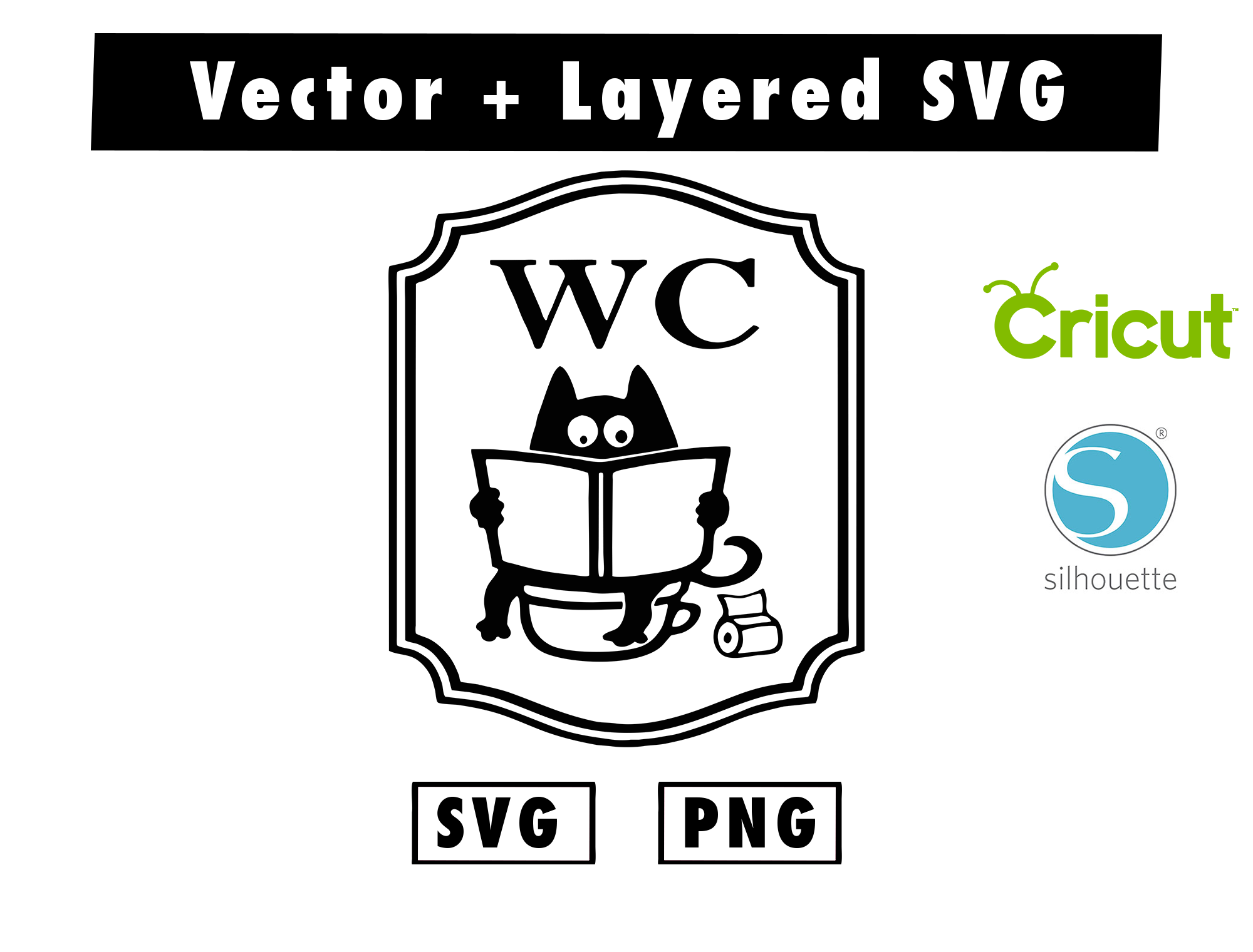 Cat Wc Pattern Toilet svg and png files for cricut machine , | Inspire ...