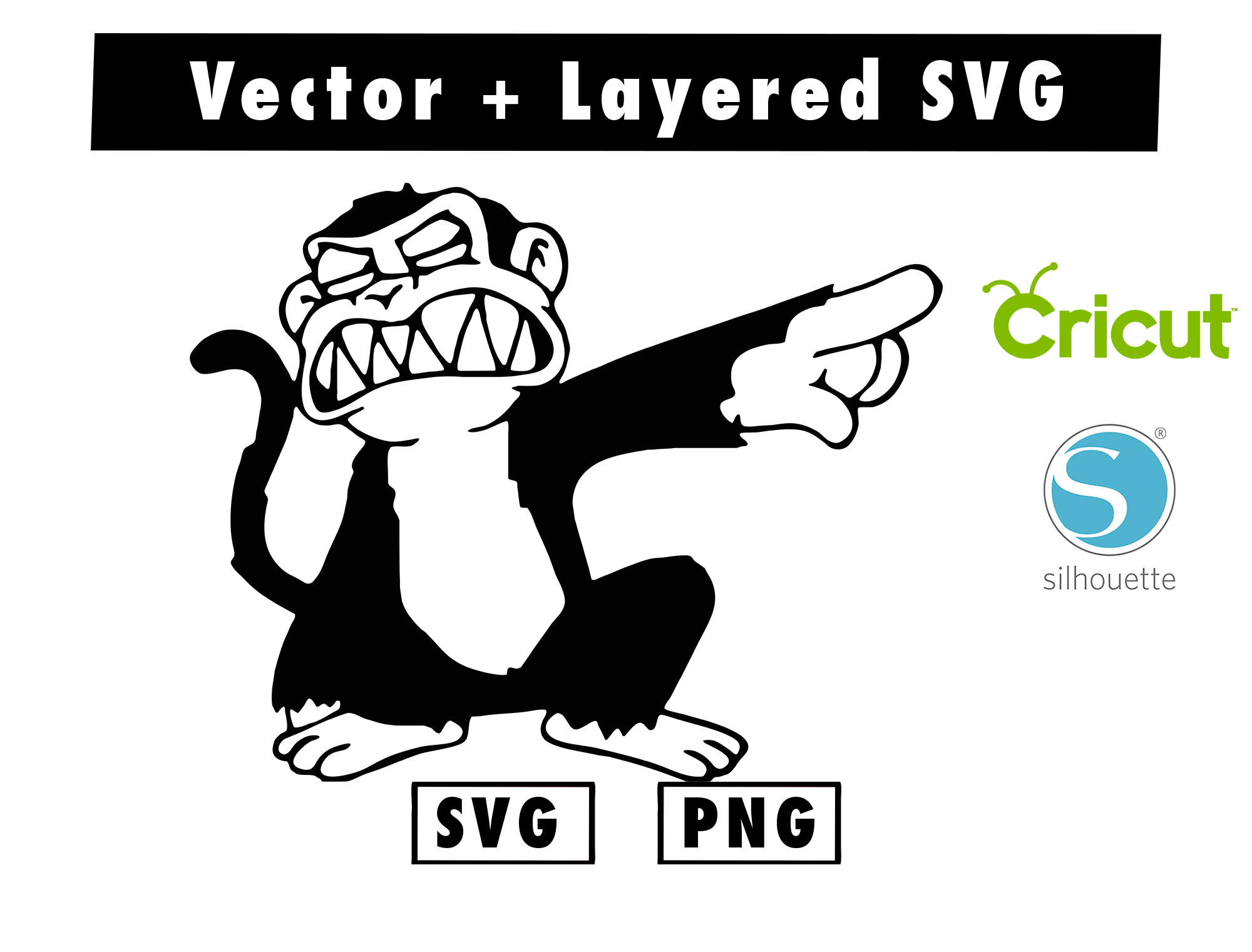Angry Monkey svg and png files for cricut machine , anime sv - Inspire ...