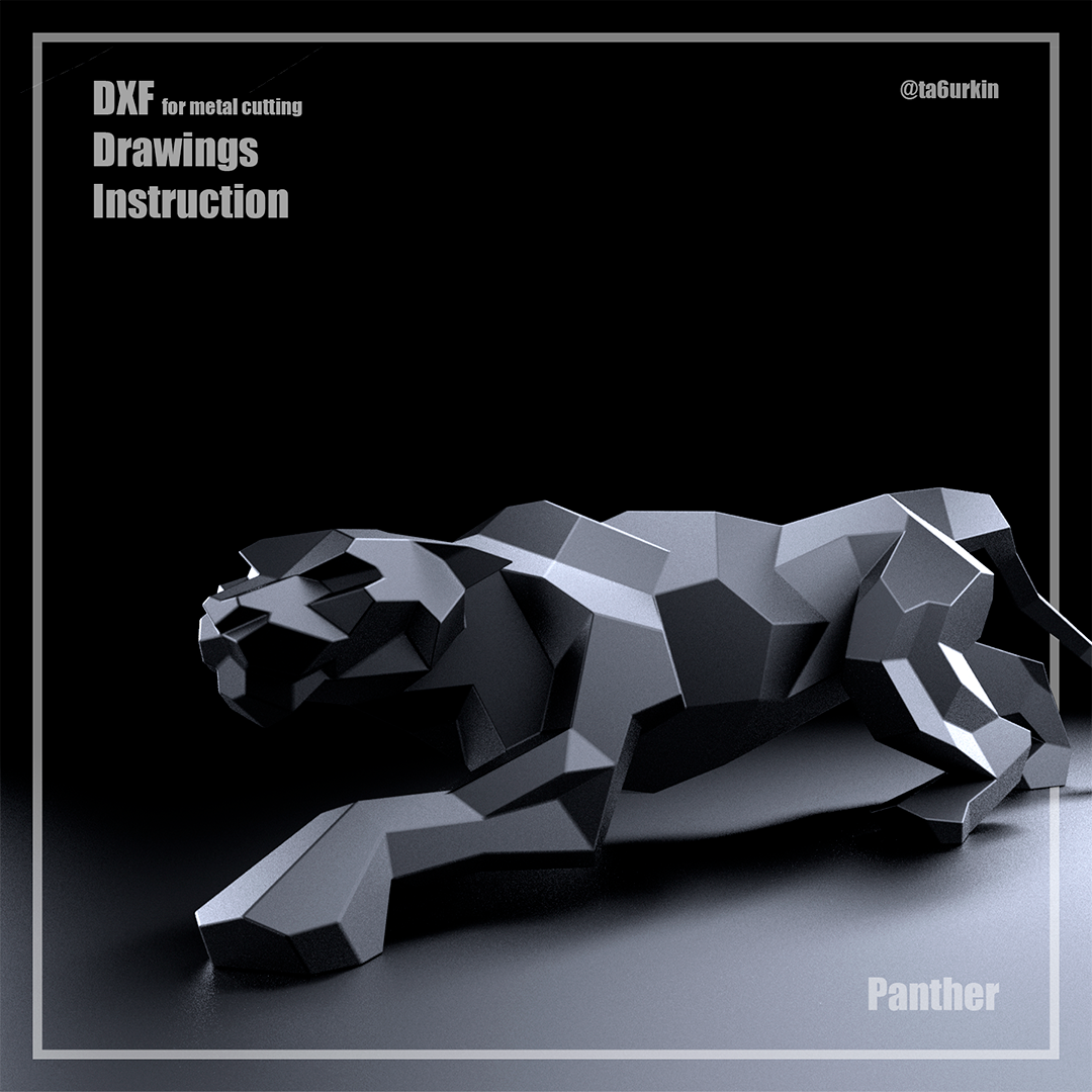 Welding Project Plans Drawings Panther (DXF, PDF) - Inspire Uplift