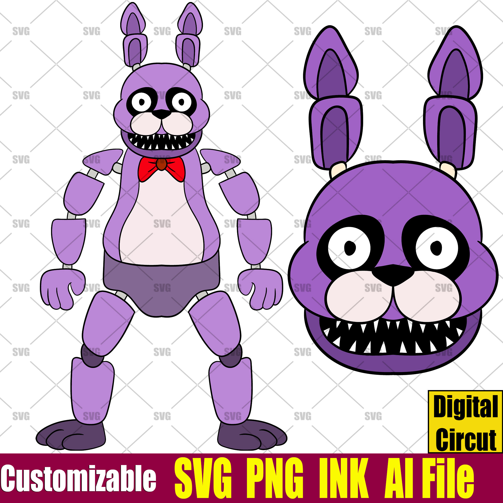 Bonnie Five Nights At Freddys Head Svgbonnie Five Nights Inspire